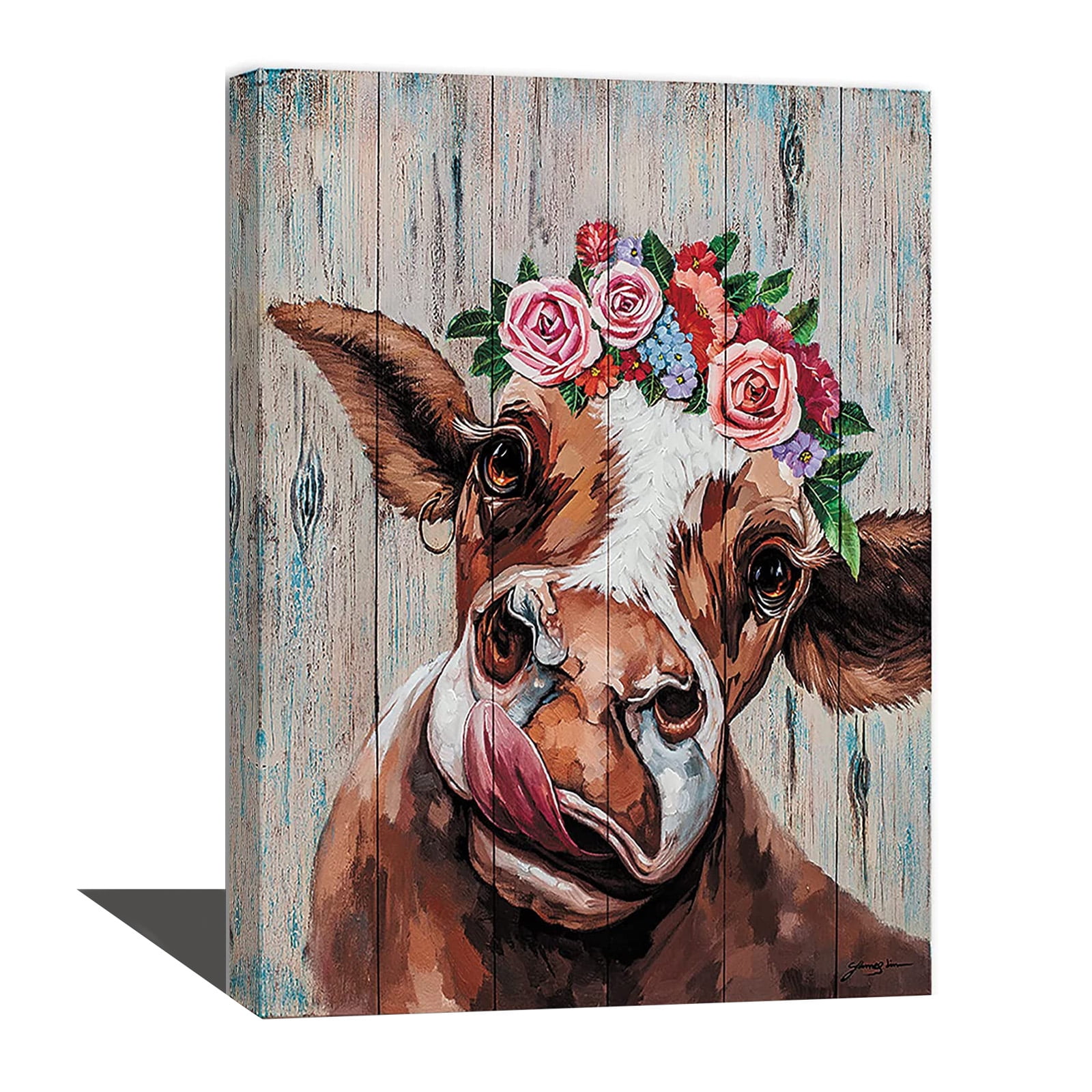 Christmas Thanksgiving Gift Cow Pictures Wall Decor Farmhouse Cute Cow ...