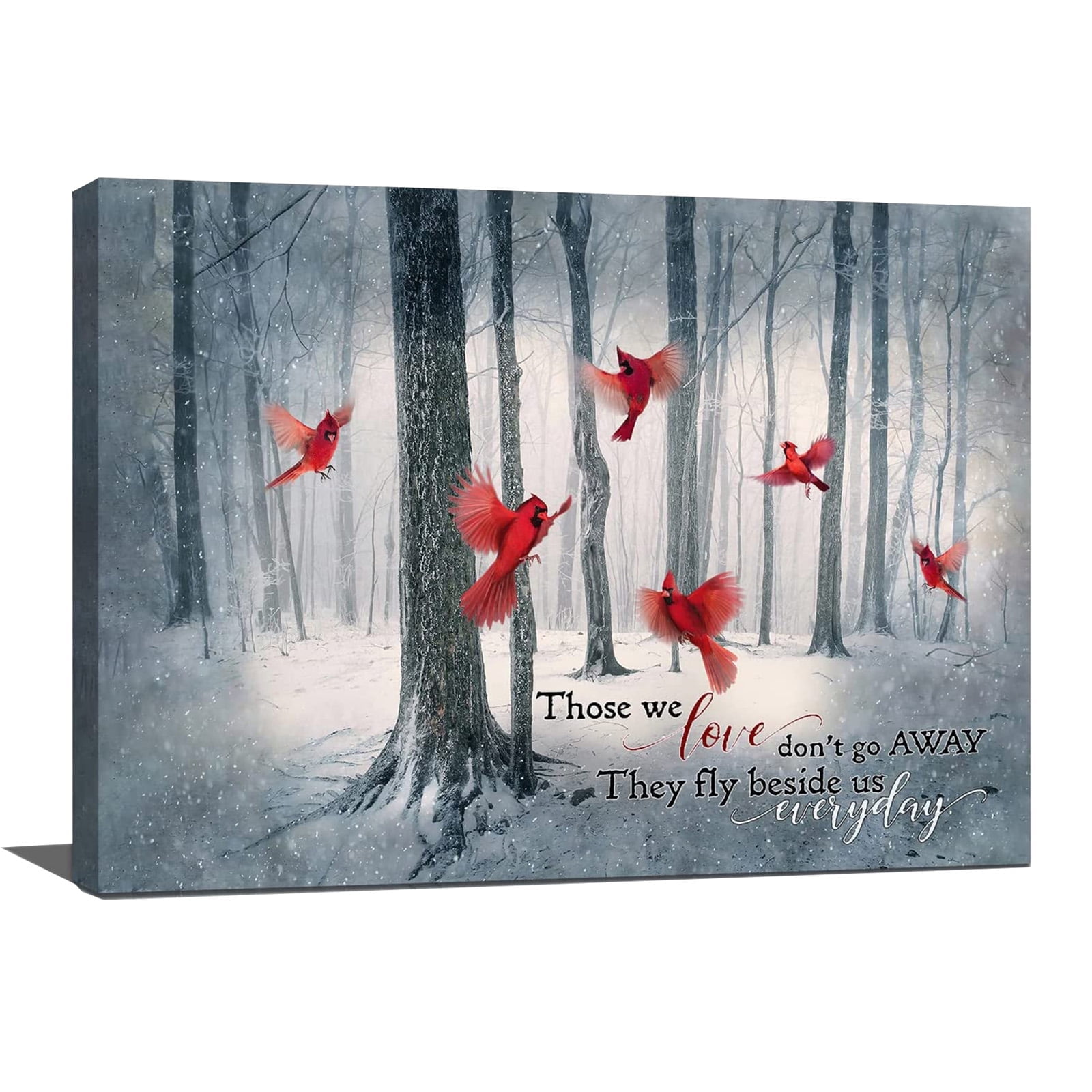 Loodaent Christmas Thanksgiving Gift Rustic Wall Art Red Cardinals ...