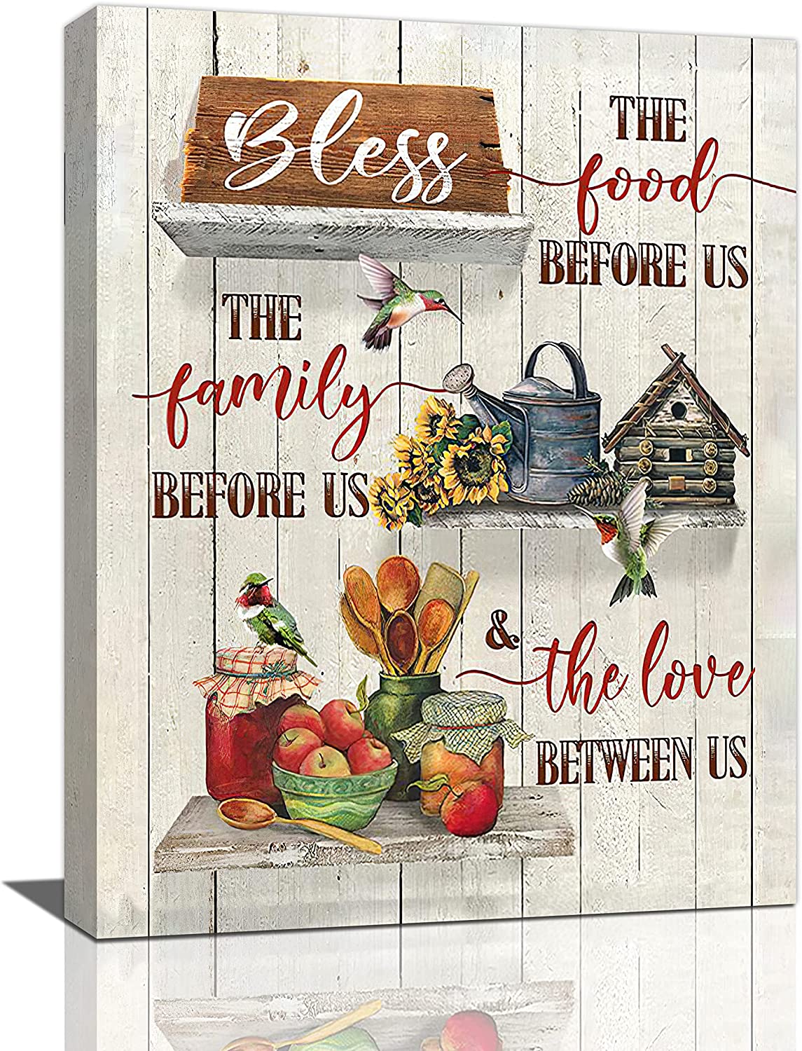 Farmhouse Kitchen Wall Art, Bless This Kitchen Canvas Prints, Christian ...