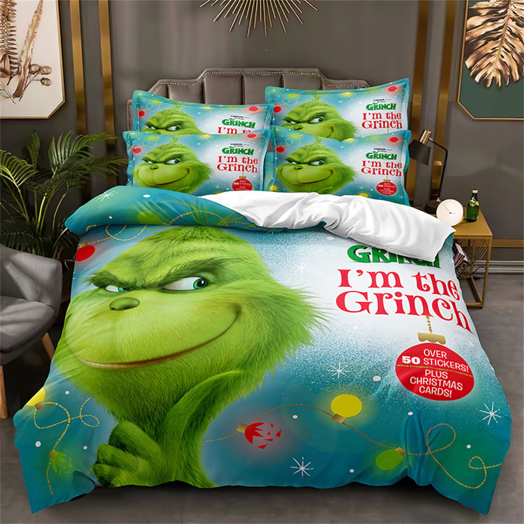 Christmas The Grinch Bedding Set 3 Pieces Soft and Breathable Duvet ...