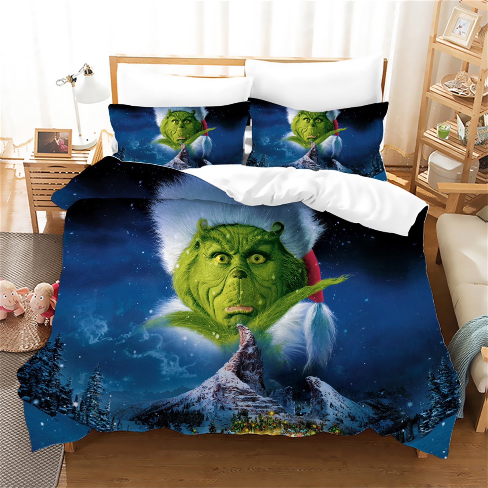 Christmas The Grinch Bedding Set Full Size 3 Pieces Super Soft Duvet ...