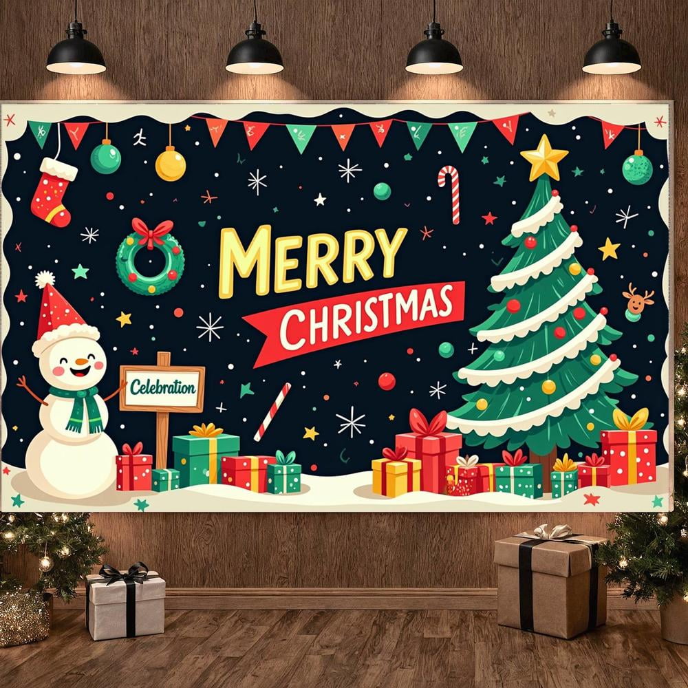 Christmas Theme Christmas Banner Colorful Design Merry Christmas Banner ...