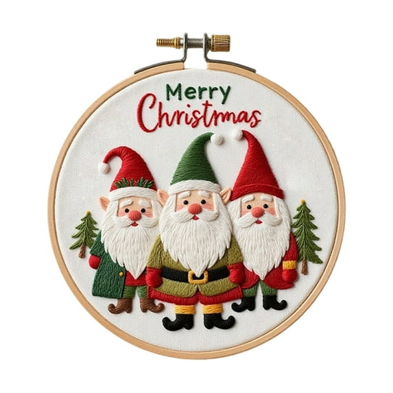 Christmas Theme Embroidery Set Beginner Stitching Craft Supplies with ...