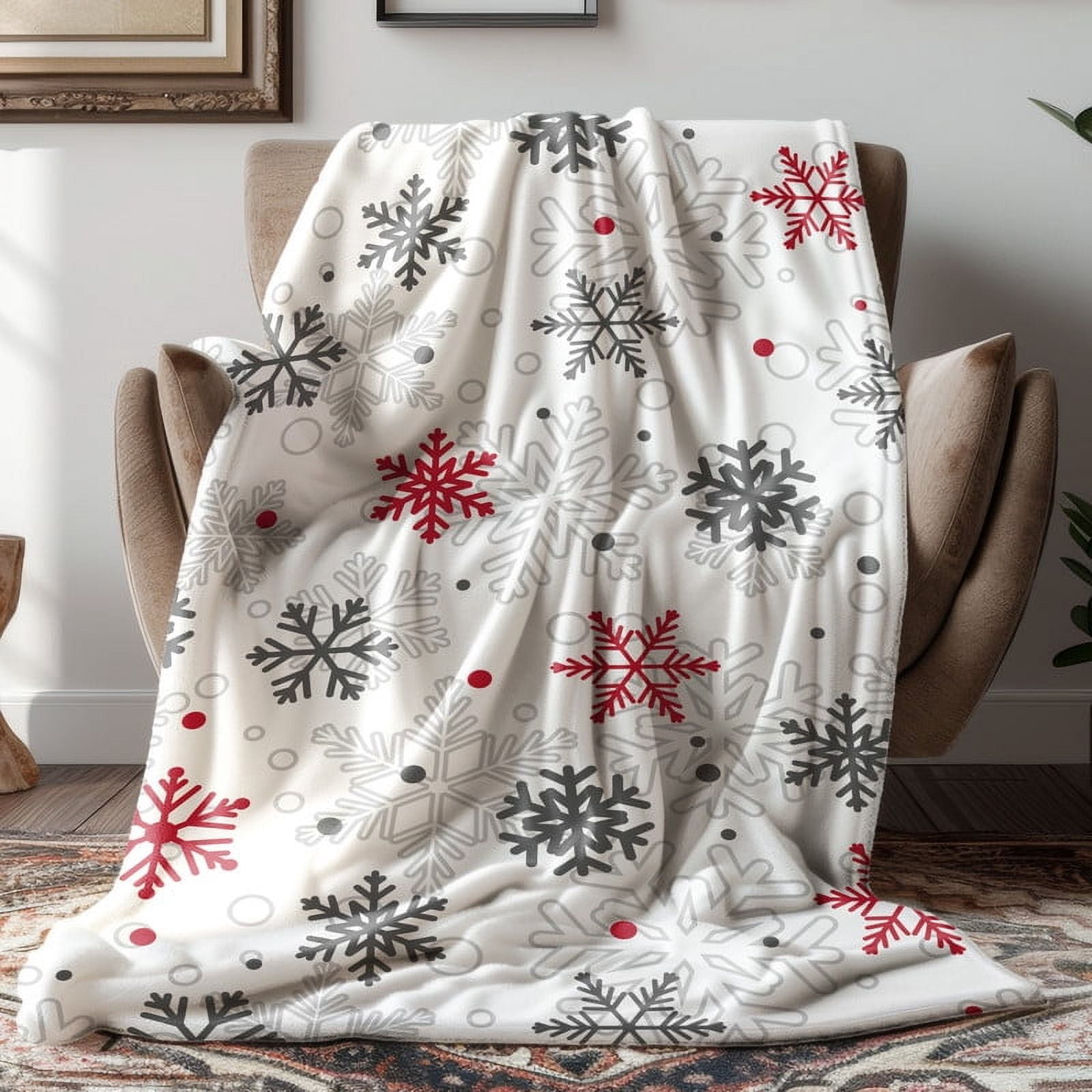 Christmas Theme Flannel Blanket, Christmas Blanket, Machine Washable ...