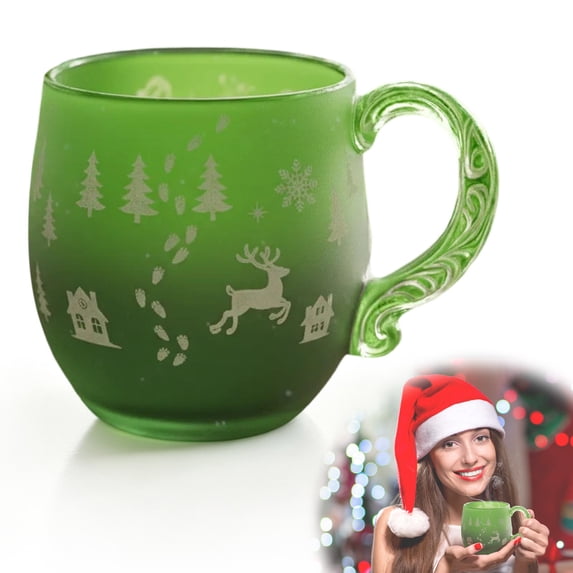 Christmas Theme Glassware Collection, Vibrantly Colored Glass Cups with ...