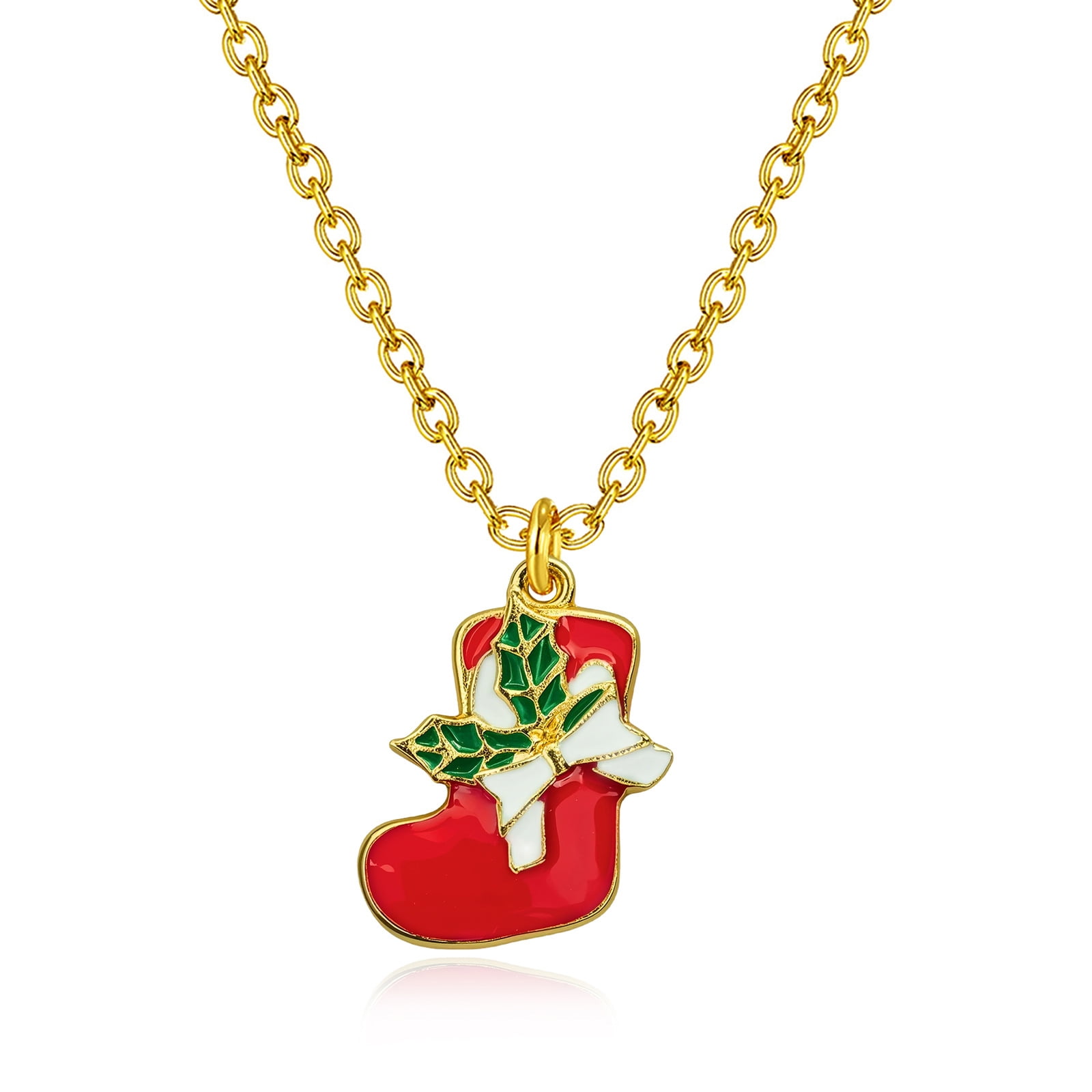 Christmas Theme Necklace Bells Reindeer Snowflake Tree Pendant Charm ...