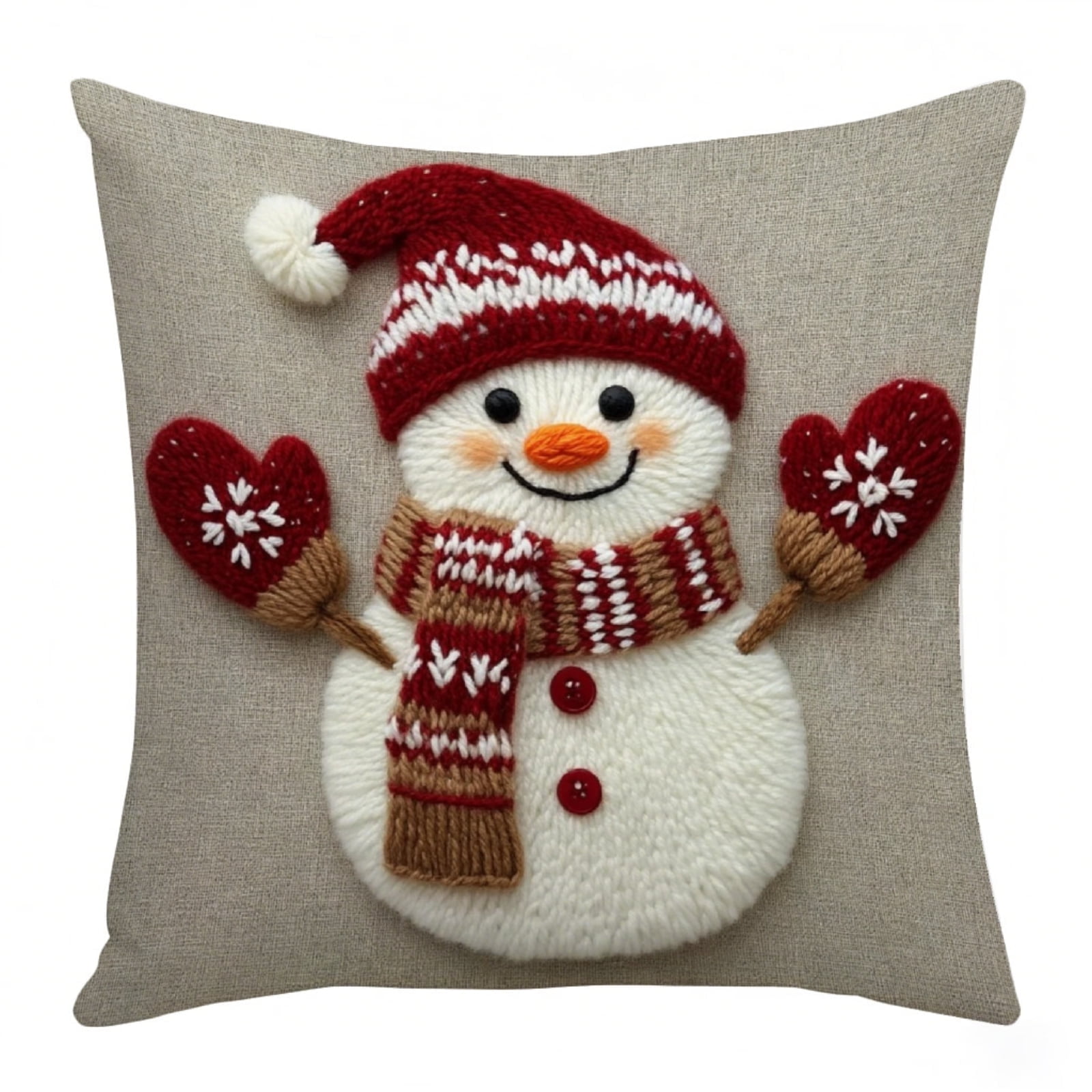 Christmas Theme Pattern Throw Pillows Cover, Soft Stuffed Christmas ...