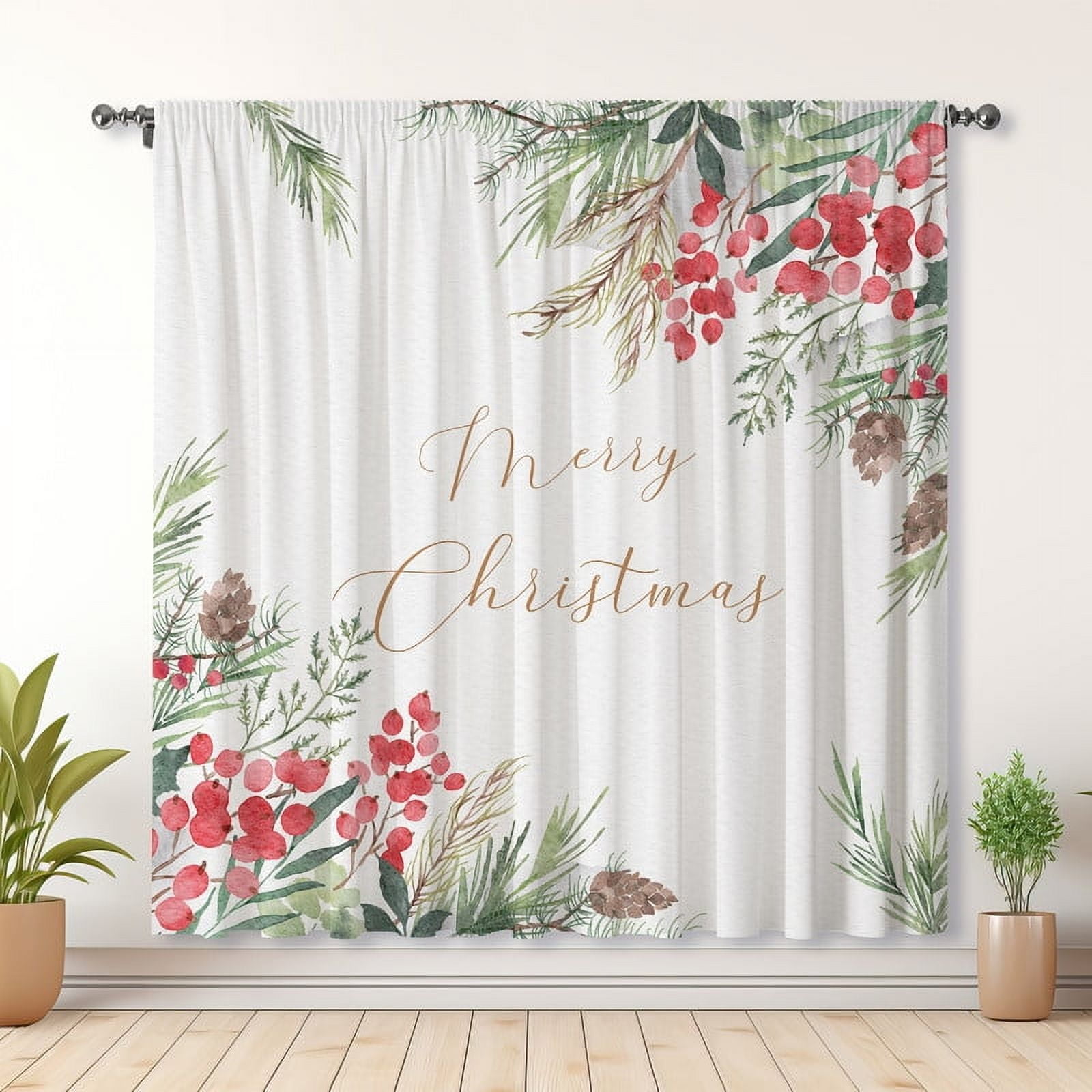 Christmas Theme Style Curtains Merry Christmas Curtains Blackout ...