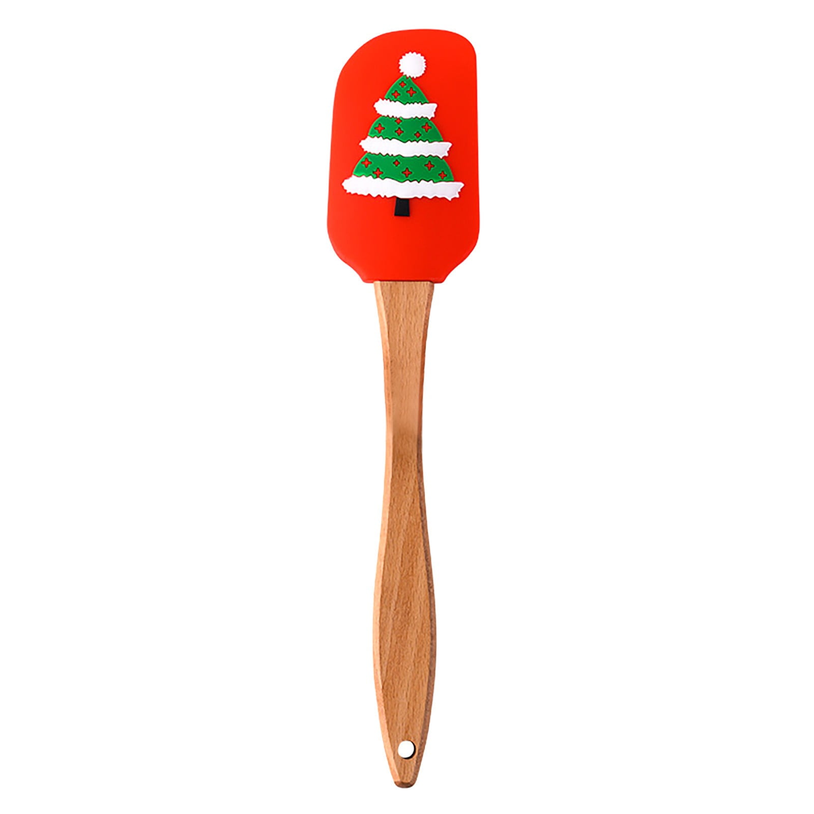 Christmas-Themed Food-Grade Silicone Butter Scraper with Wooden Handle ...