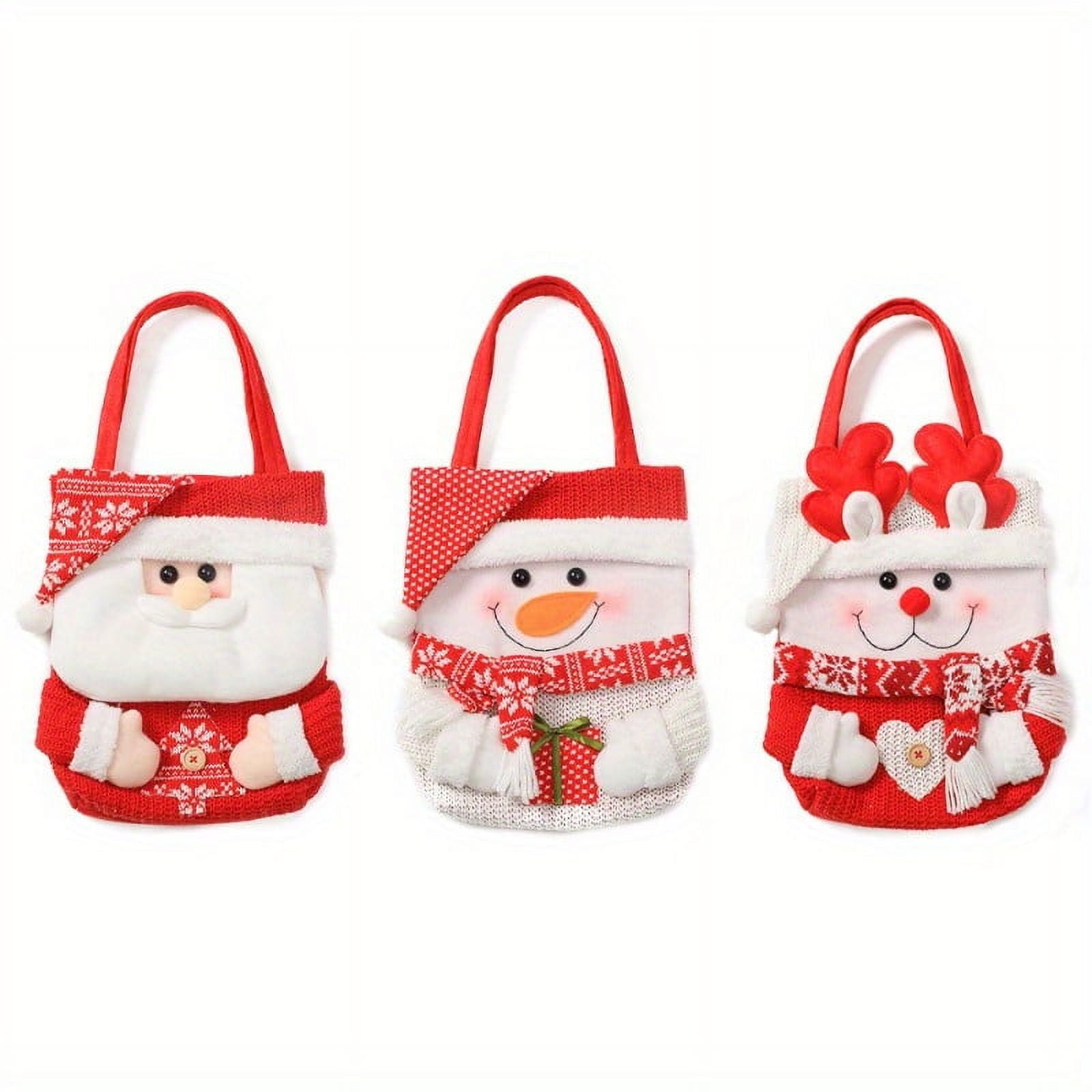 Christmas Themed Gift Tote Bags with Festive Cartoon Designs - Santa ...