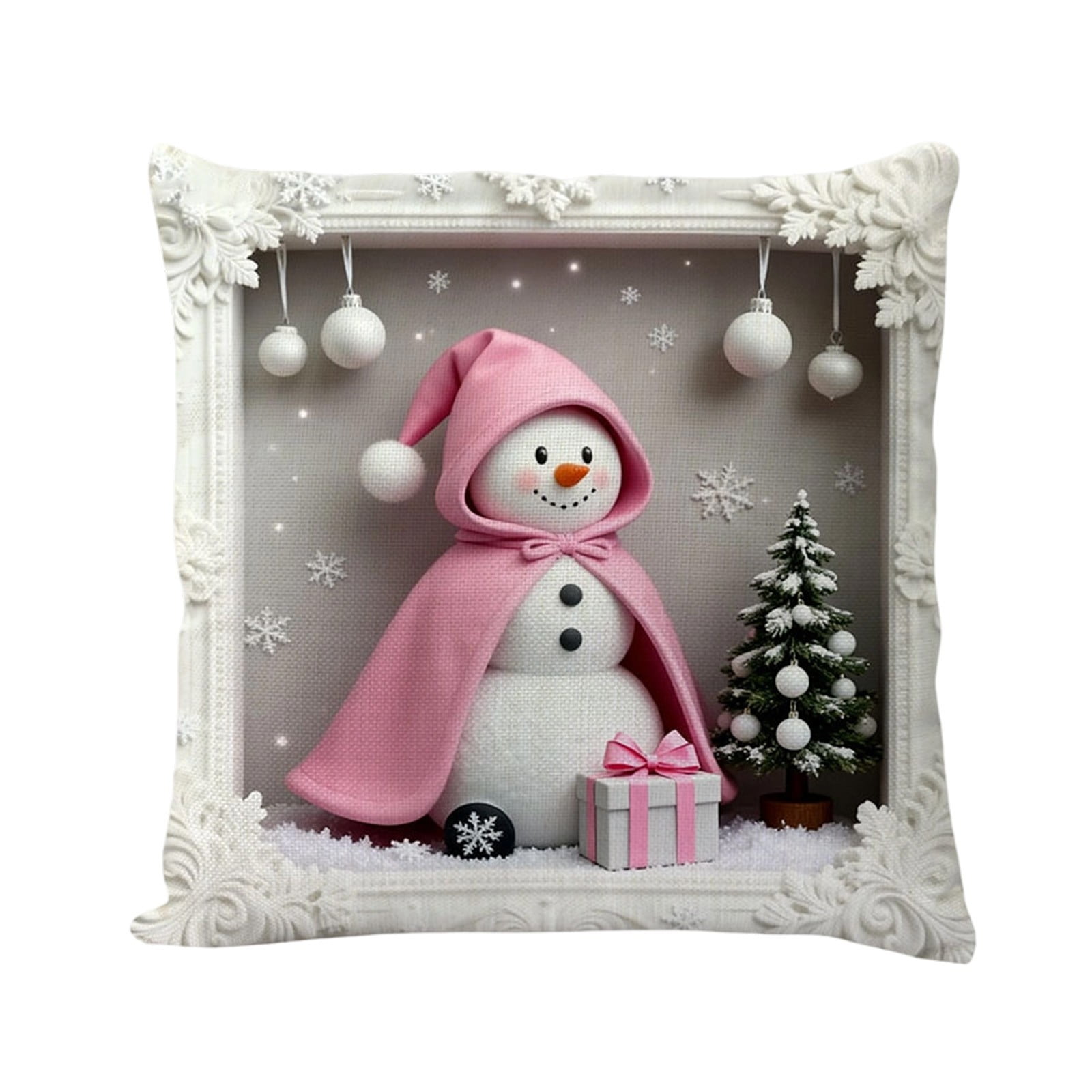 Christmas Themed Pillow Case Linen Fabric Home Decoration Festive ...