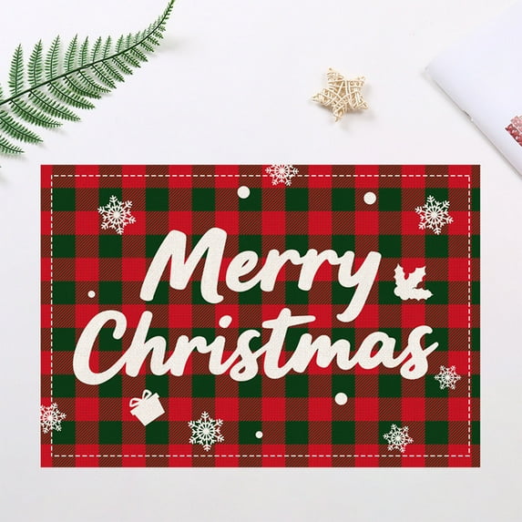 Christmas Themed Placemats - Plastic Merry Xmas Winter Table Place Mats ...