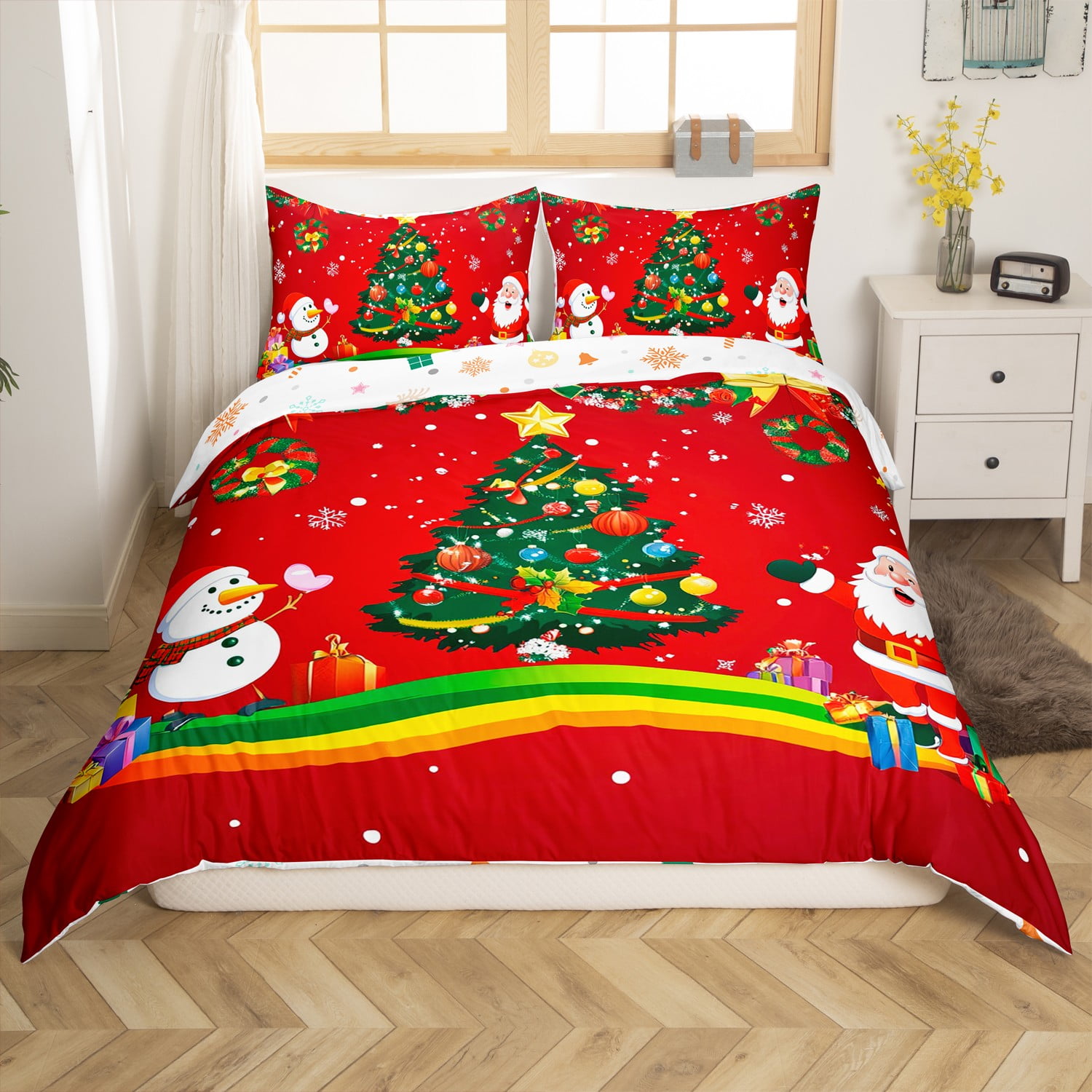 Christmas Themed Queen Size Bedding Sets Merry Christmas Decortaion ...