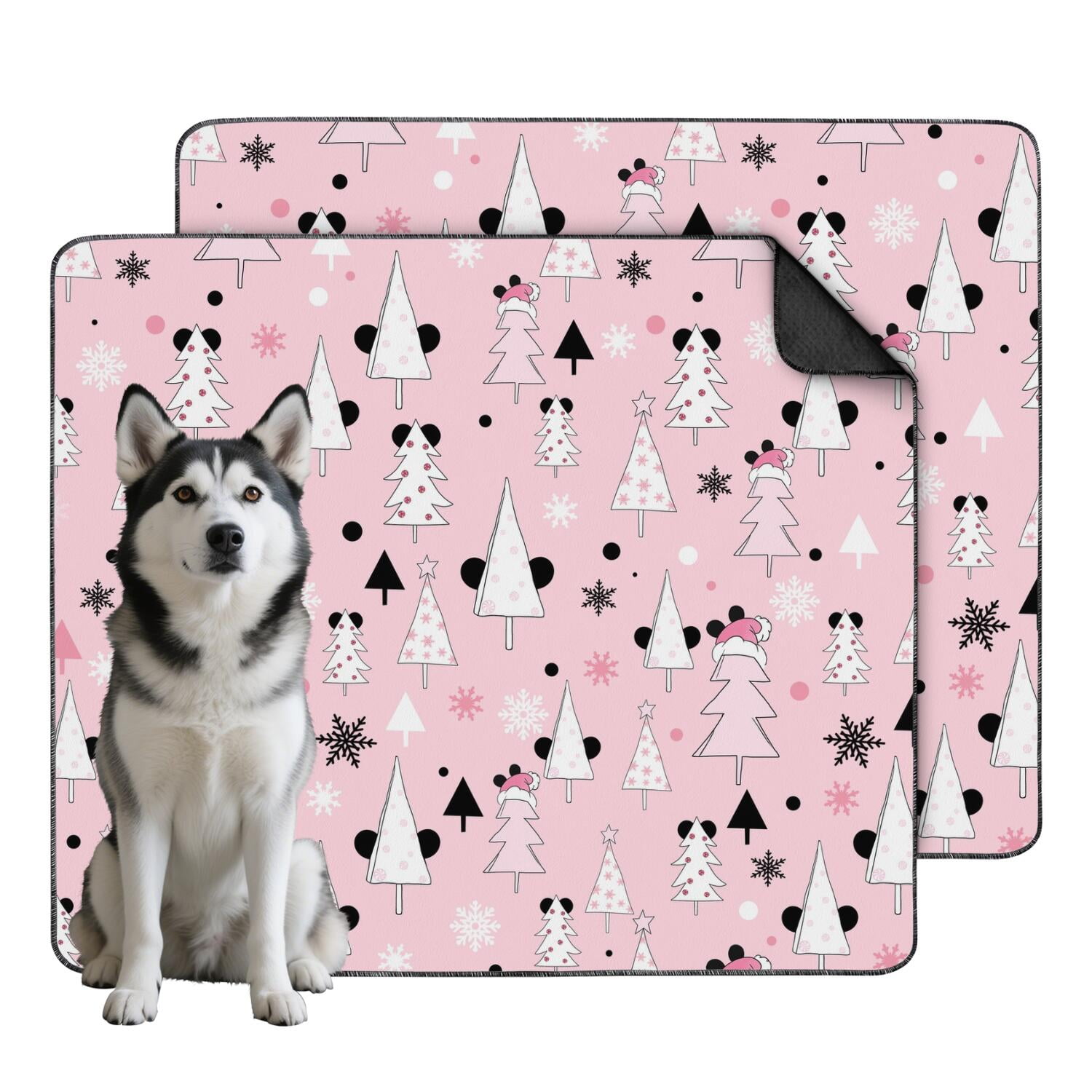 Christmas Themed Reusable Dog Pee Pads 35x41, 2-Pack Washable Puppy ...