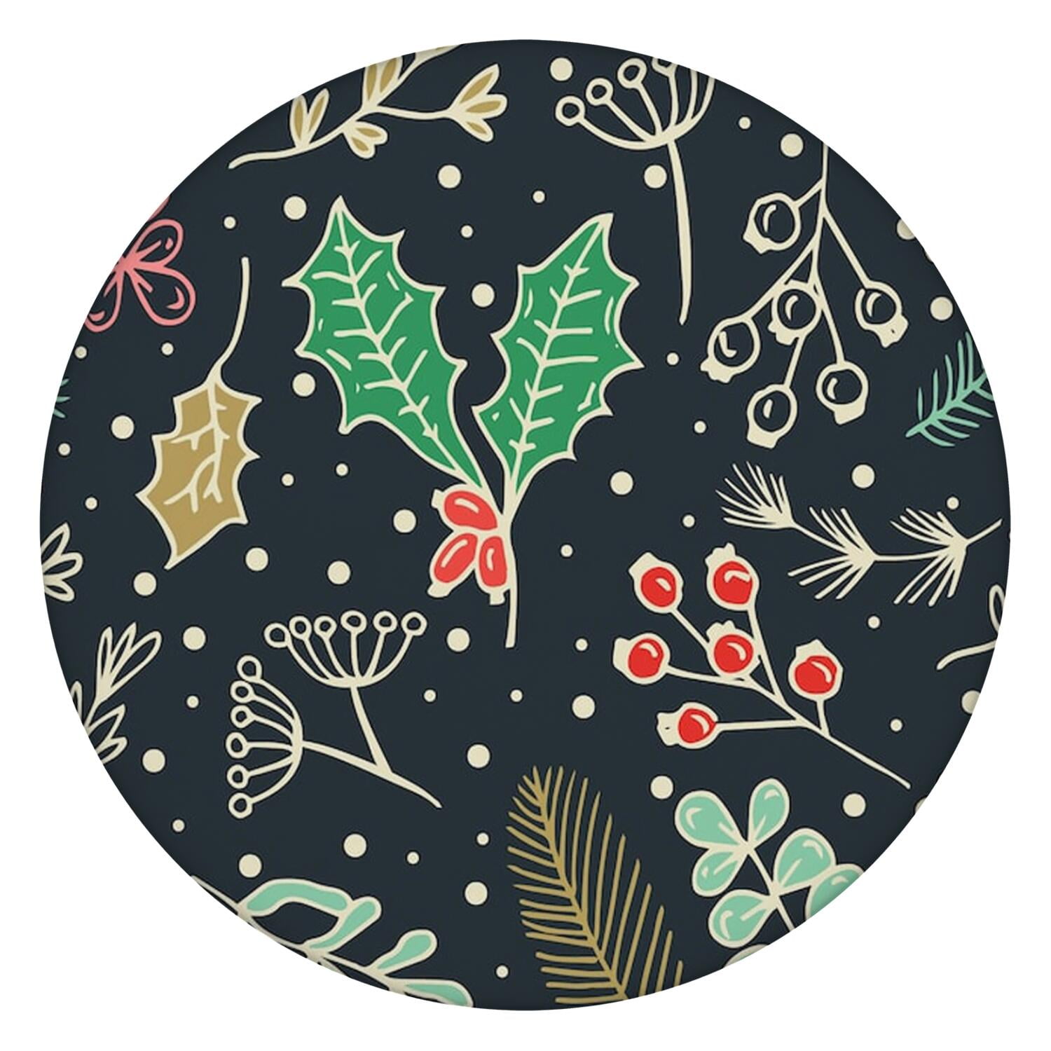 Christmas Themed Round Tablecloth 52 Inch, Features an Elastic Hem for ...