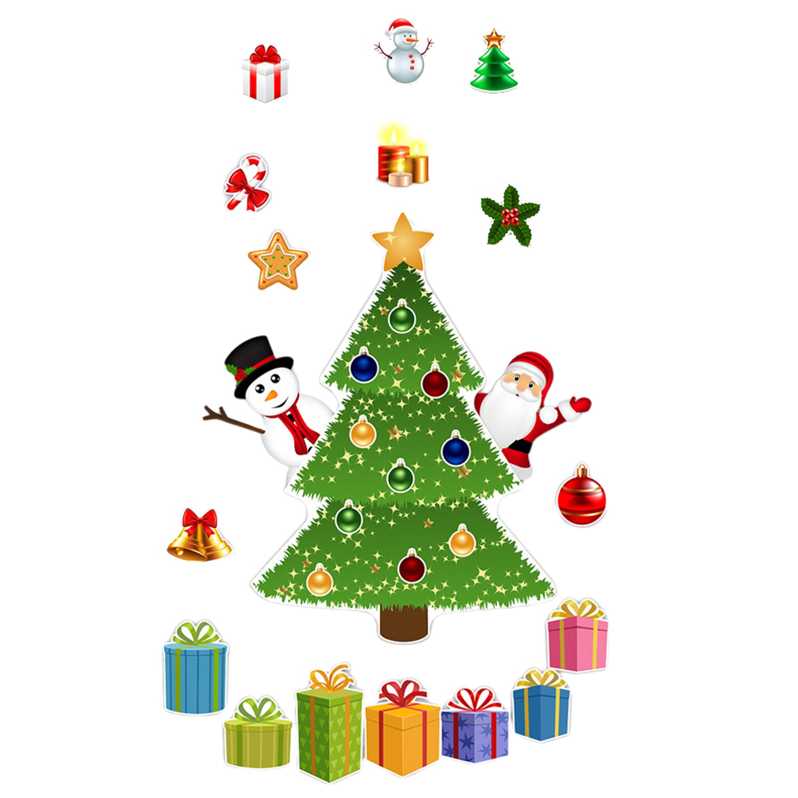 Christmas Themed Sticker Christmas Tree For Refrigerator Christmas For ...