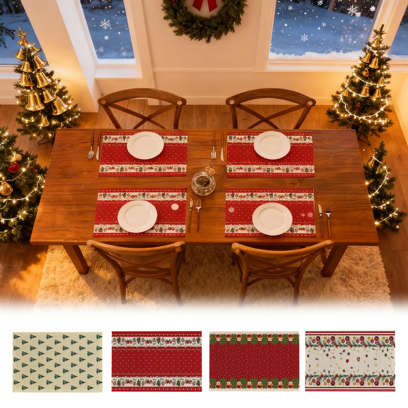 Christmas Themed Table Placemats - Festive Table Decorations for ...