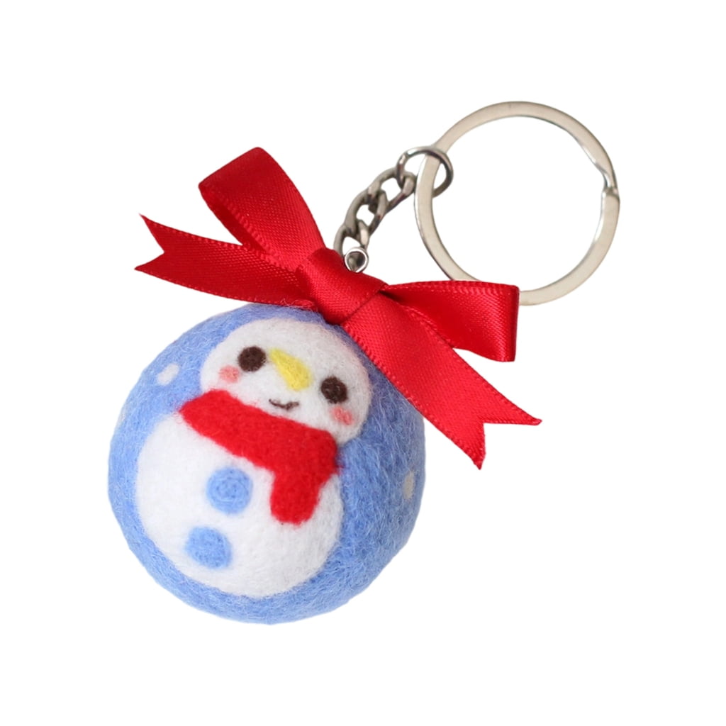 Christmas Themed Wool Felt Keychain Craft Set Needle Felting Supplies ...