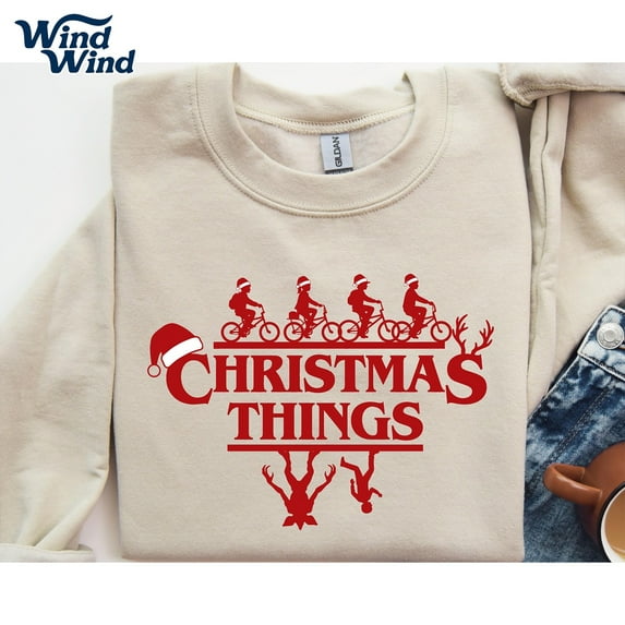 Christmas Things Sweatshirt, Stranger Christmas Sweater, Merry Upside ...