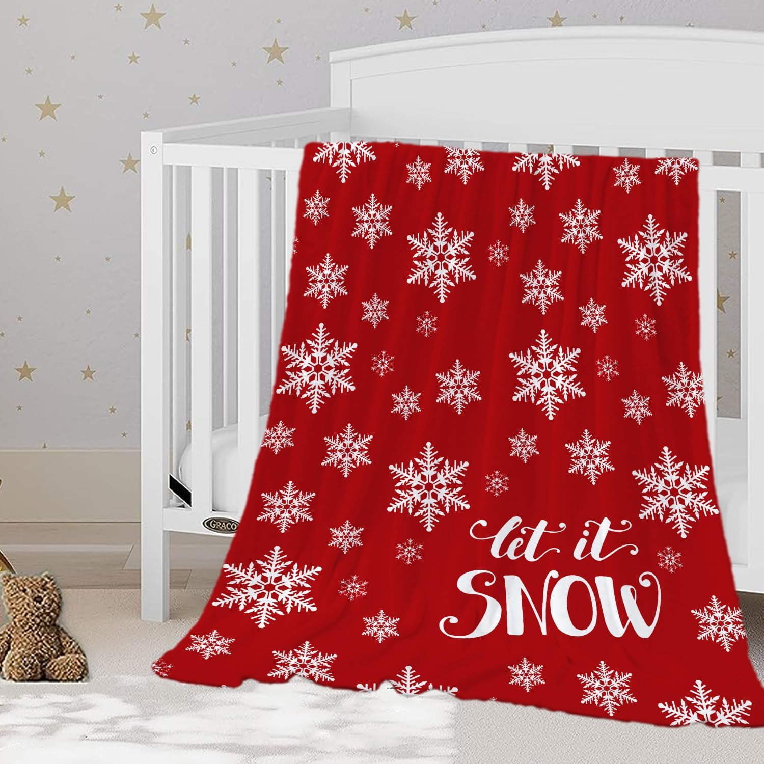 Christmas Throw Blanket Baby Small Red White Snowflake Blanket for ...