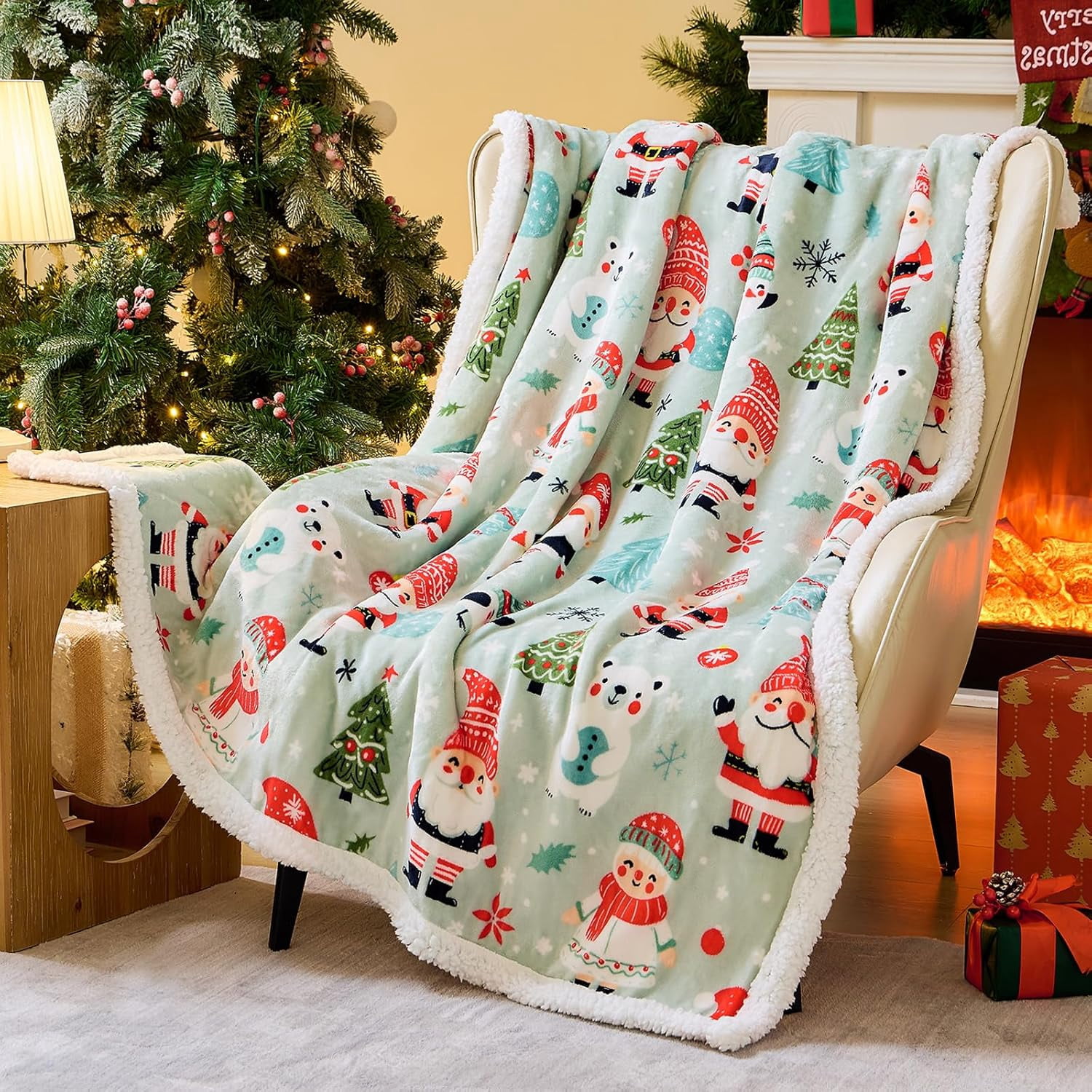Christmas Throw Blanket, Christmas Decorations Gifts for Women, Flannel ...