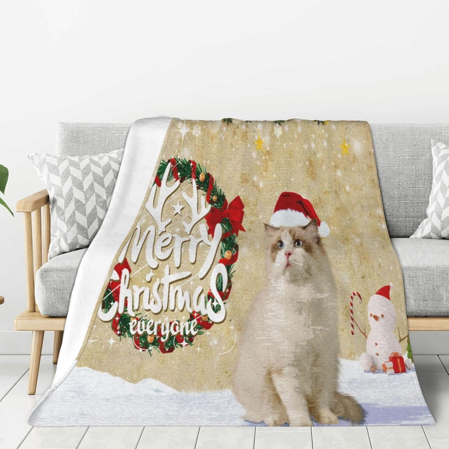 Christmas Throw Blanket Cute Soft Flannel Christmas Blanket Plush, Warm ...