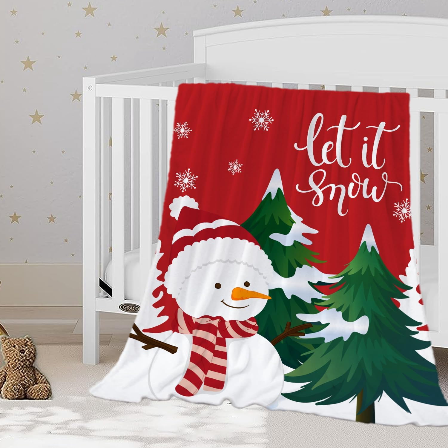 Christmas Throw Blanket Kids Small Red Christmas Snowman Blanket for ...