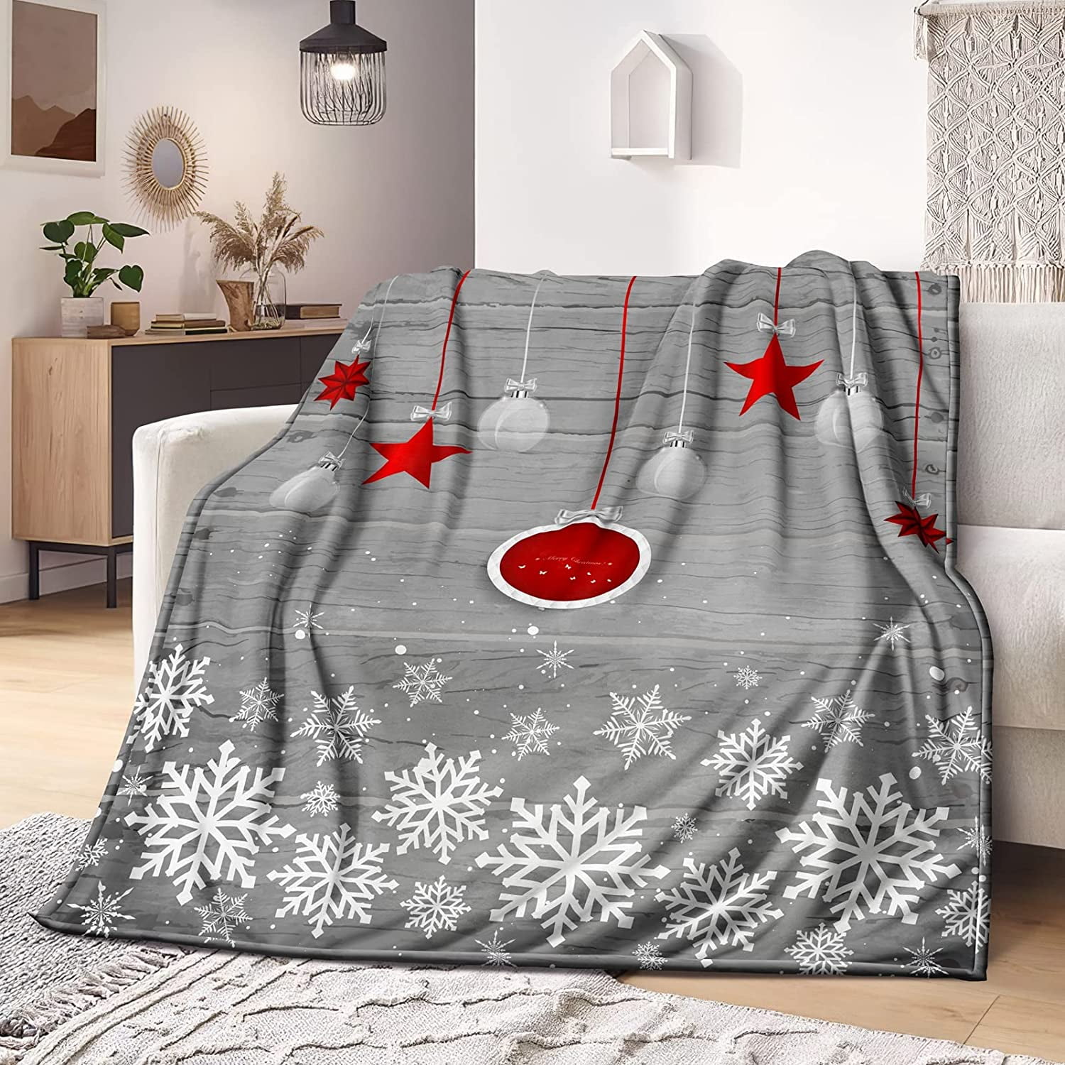 Christmas Throw Blanket,Scandinavian Christmas Santa Gnomes Blanket for ...
