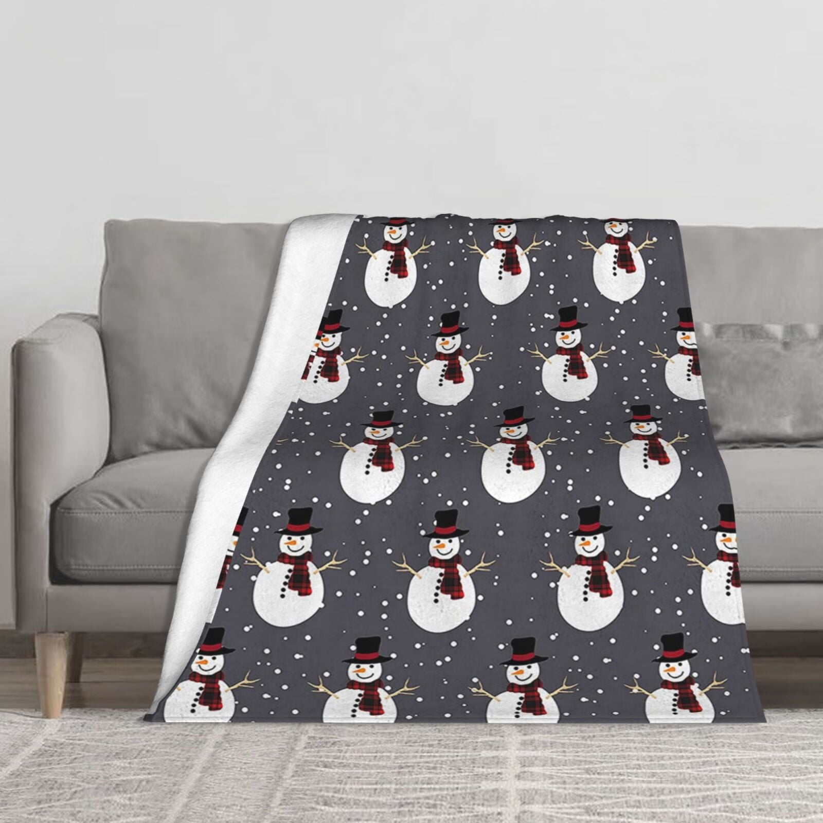 JOOCAR Christmas Snowman Throw Blanket, Plush, Warm, Cozy Microfiber 50 ...