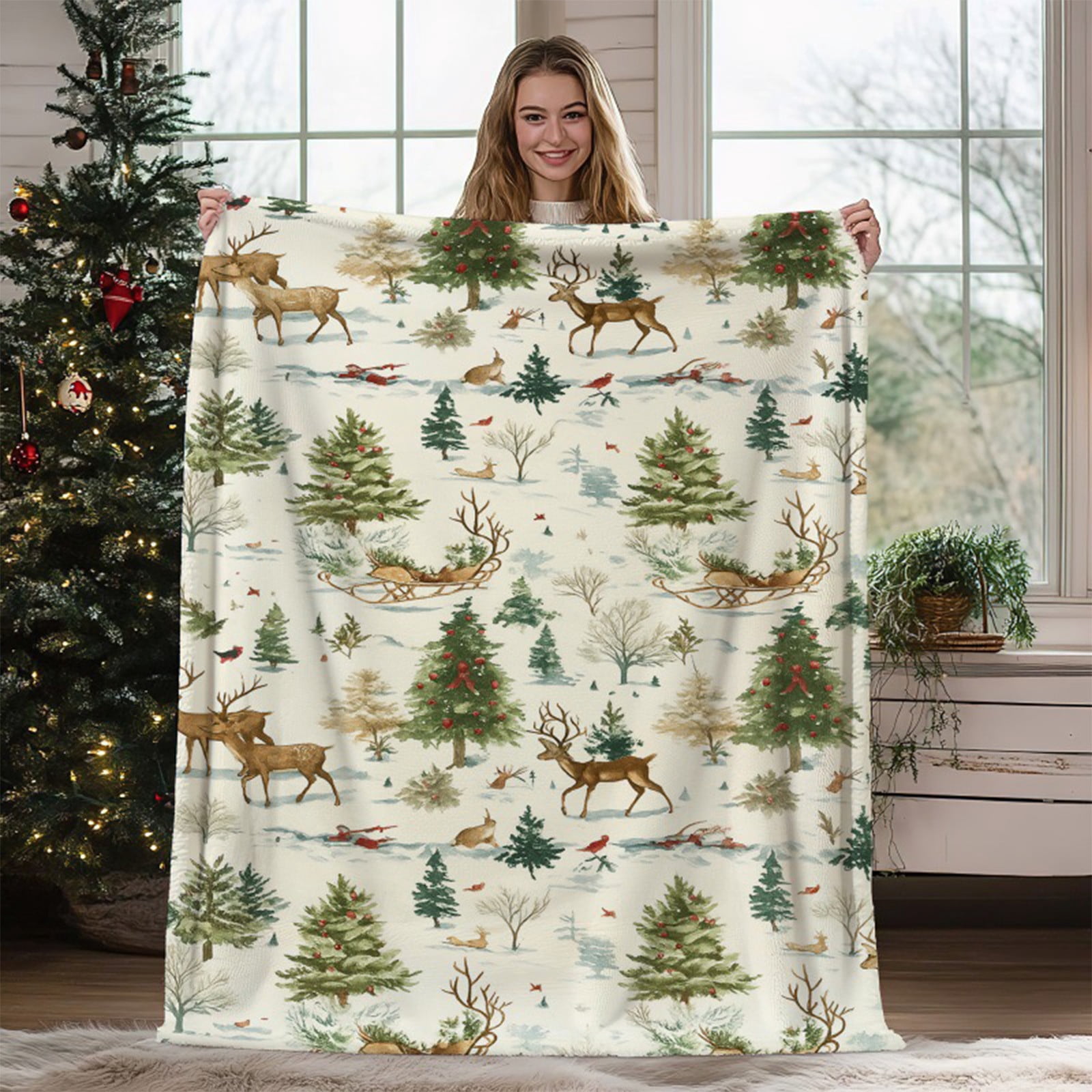 Christmas Throw Blanket Soft Flannel Fleece For Winter Warmth And Cozy ...