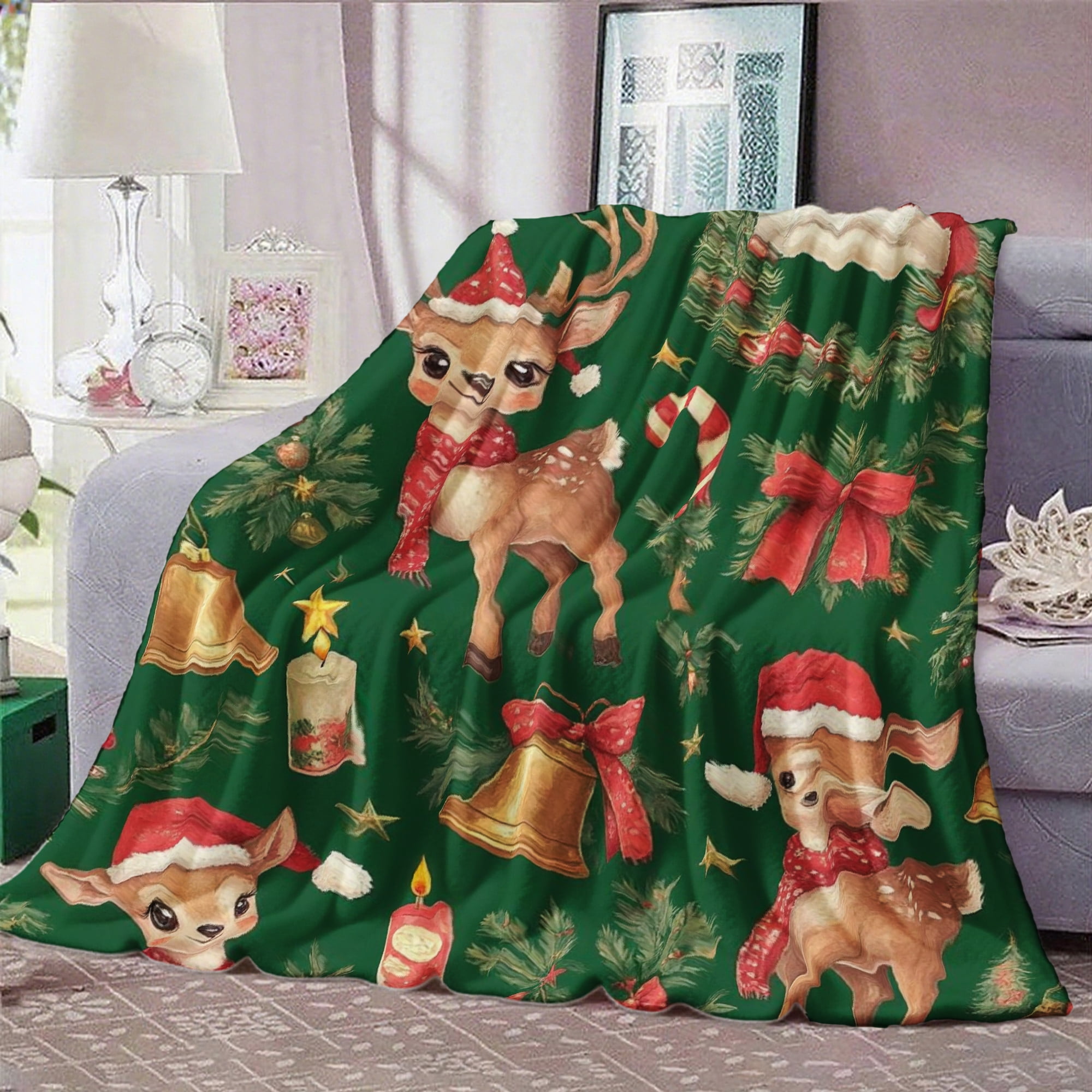 Christmas Throw Blankets for Women Men, Super Soft Flannel Fleece ...