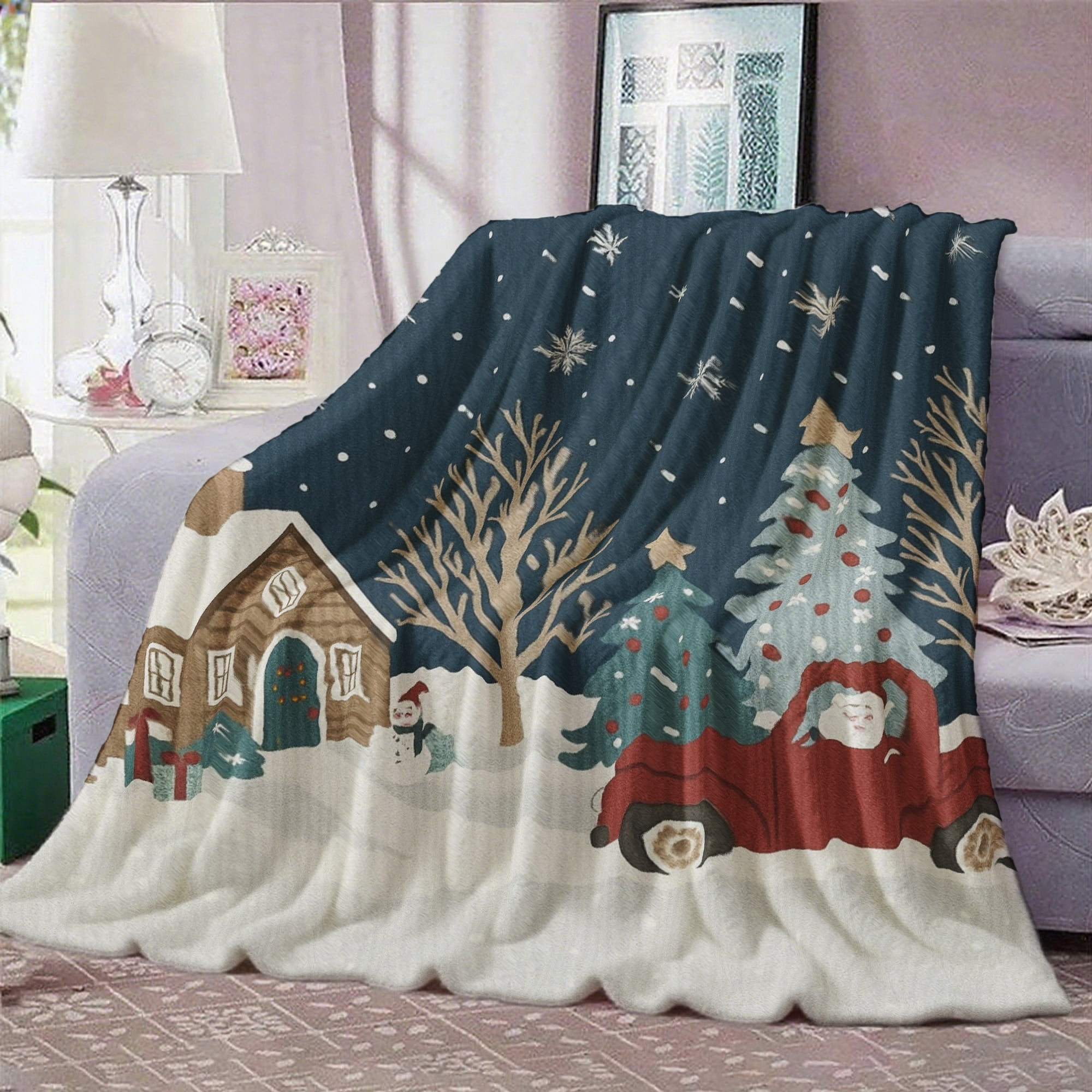 Christmas Throw Blankets for Women Men, Super Soft Flannel Fleece ...