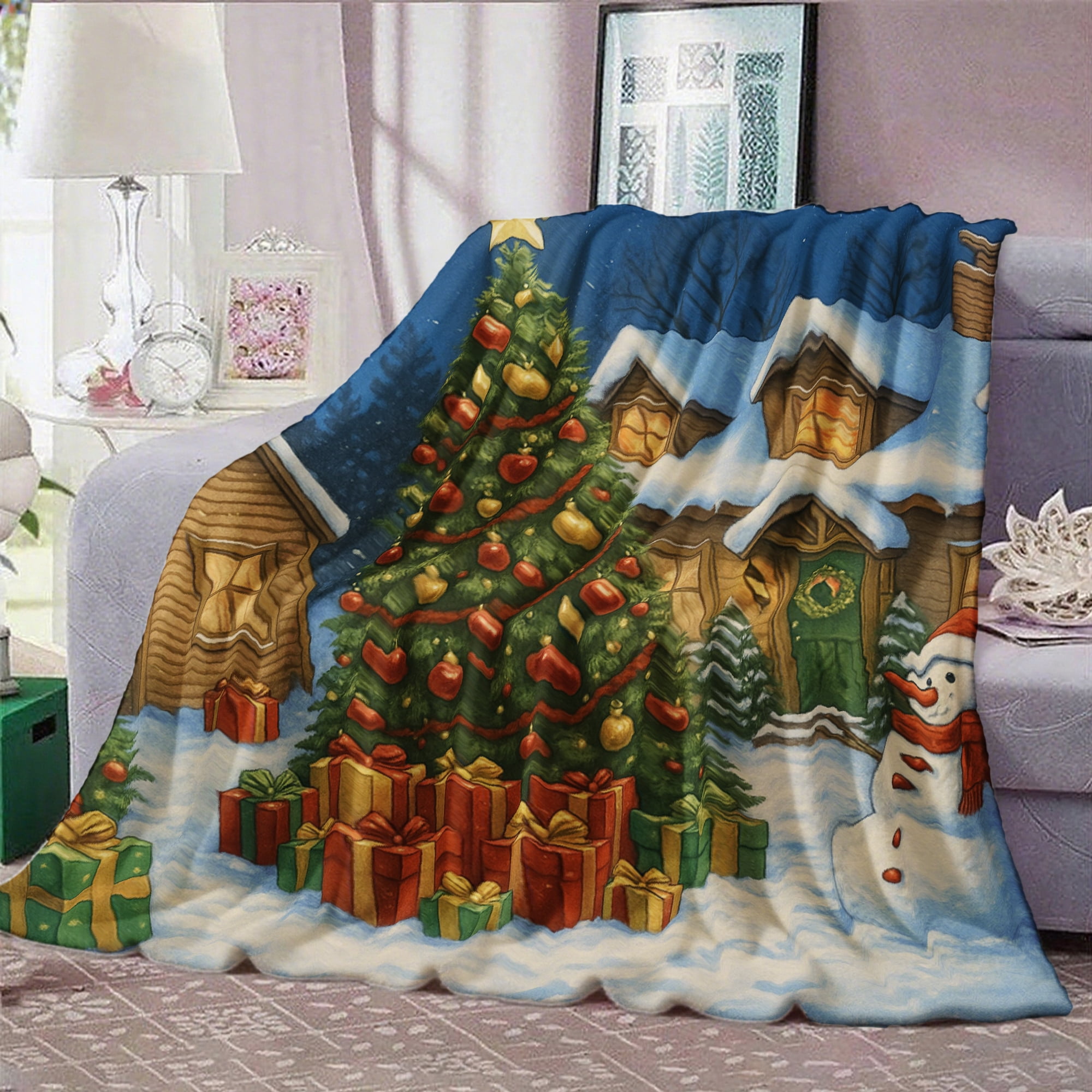 Christmas Throw Blankets for Women Men, Super Soft Flannel Fleece ...