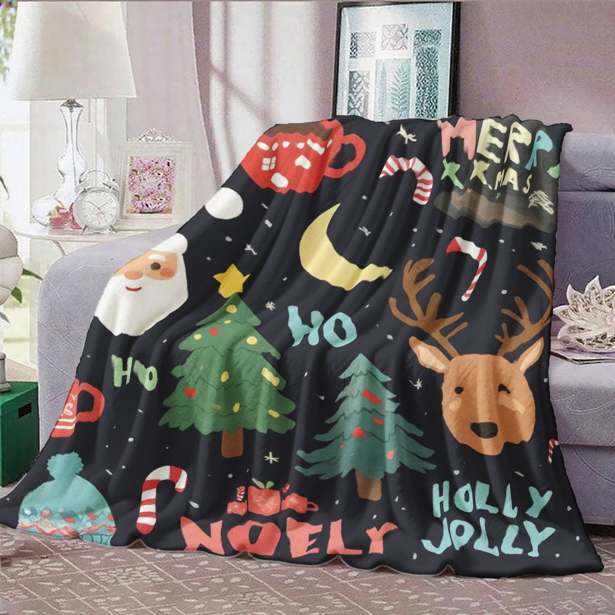 Christmas Throw Blankets for Women Men, Super Soft Flannel Fleece ...