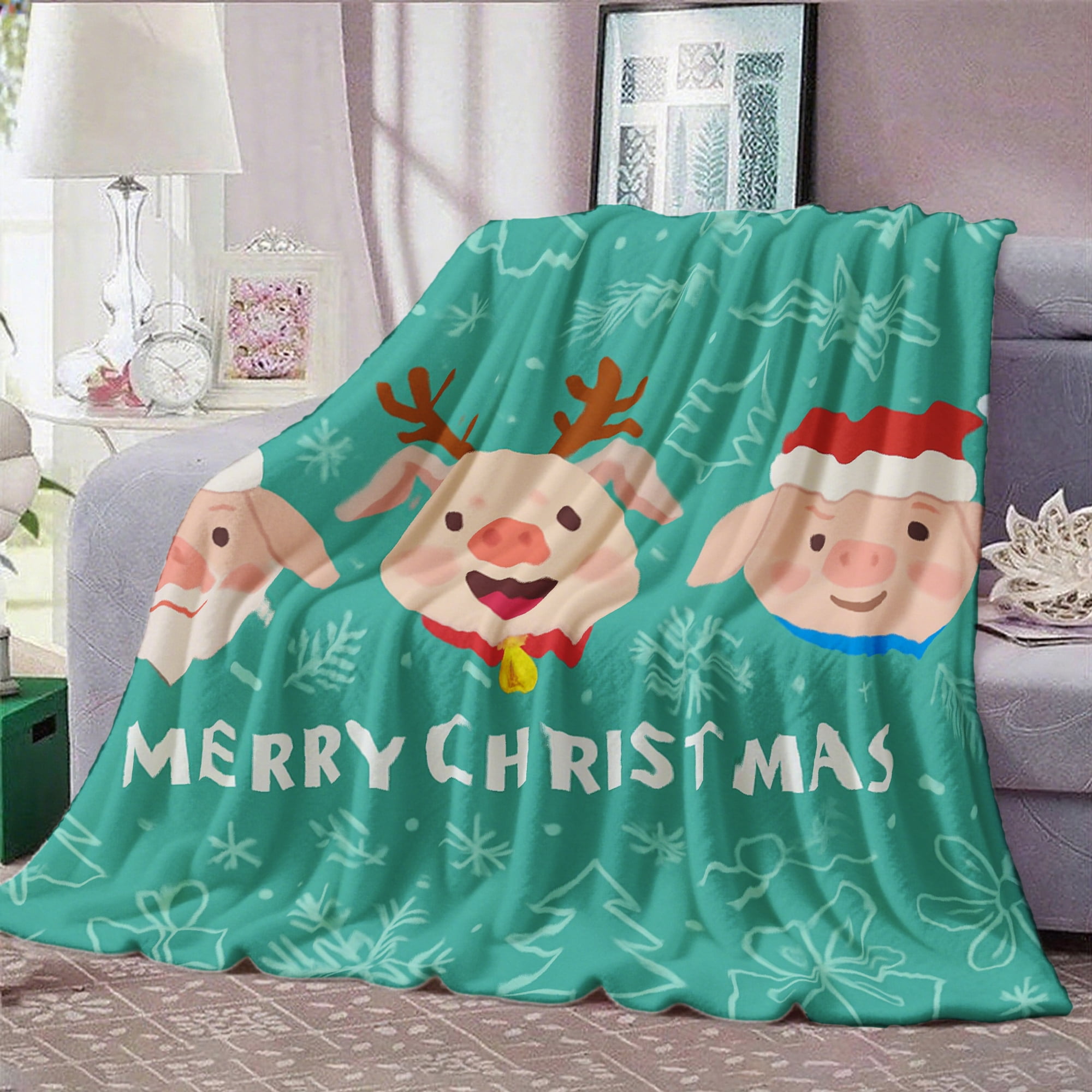 Christmas Throw Blankets for Women Men, Super Soft Flannel Fleece ...