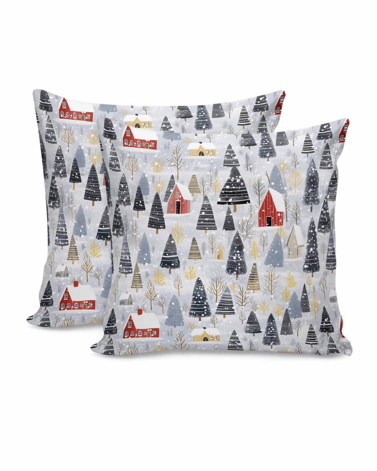 Christmas Throw Pillow Covers 16x16 Inch Set of 2 Christmas Tree ...
