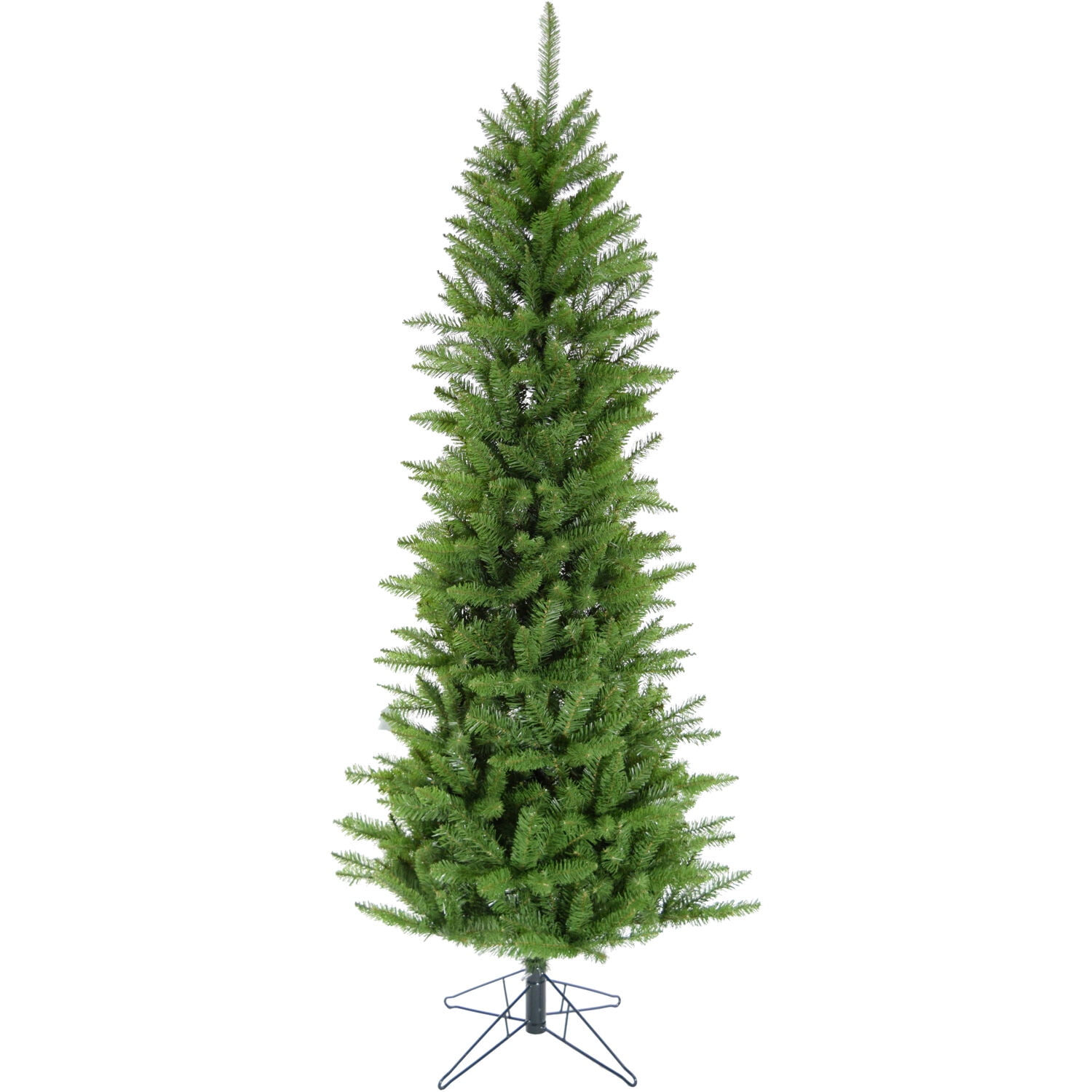 Christmas Time 6.5-Ft Unlit Winter Wonderland Slim Green Artificial ...