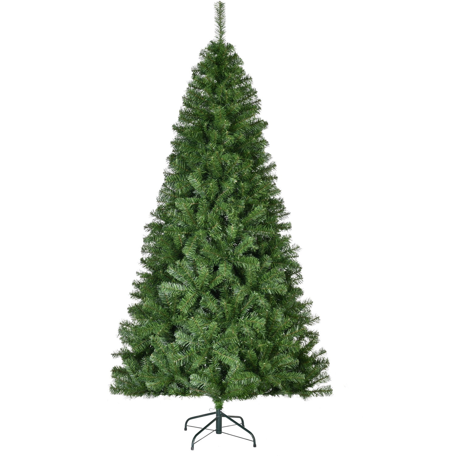 Christmas Time 7.5 Ft. North Point Pine Slim Christmas Tree with Metal ...