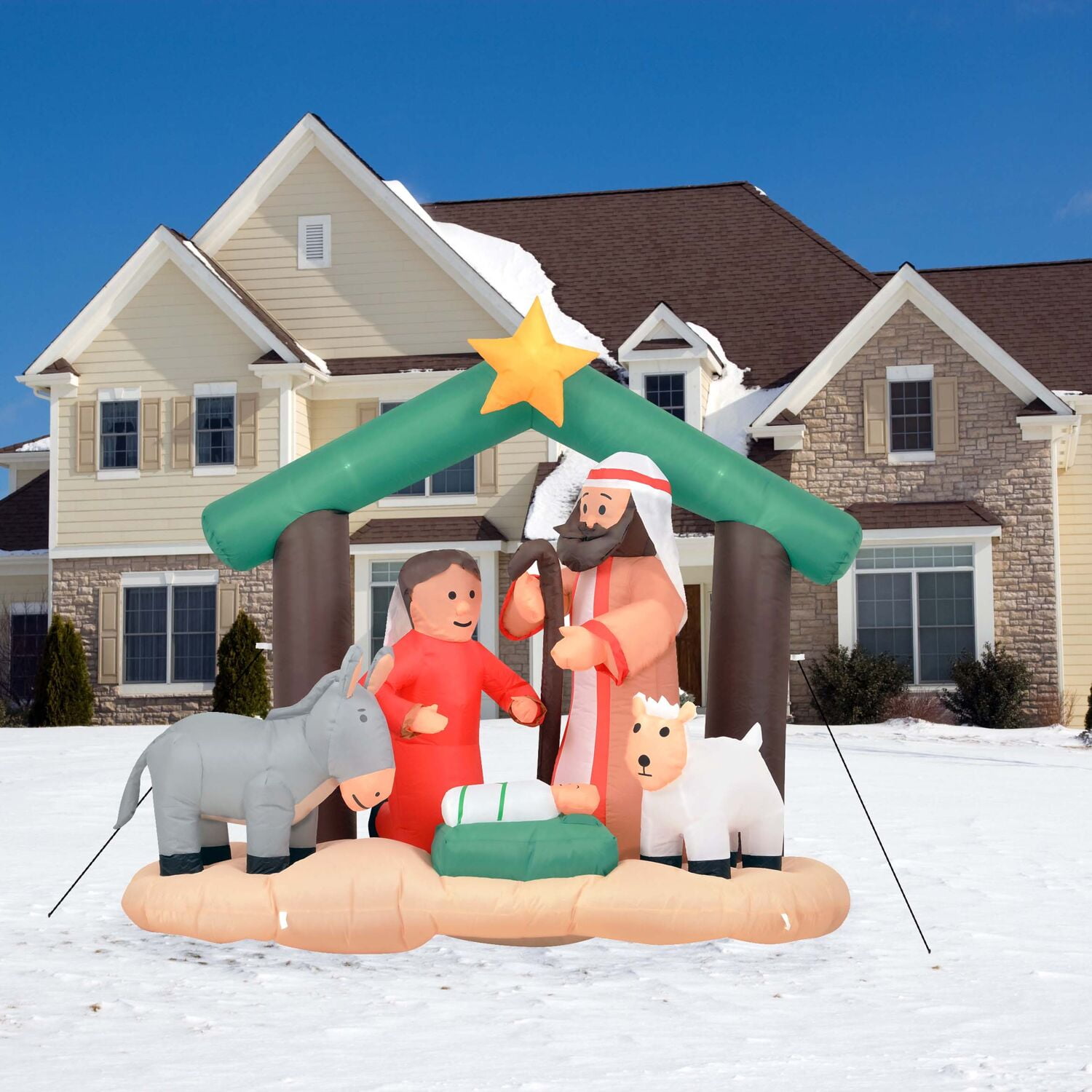 Free Shipping! Christmas Time 7ft Inflatable Nativity Scene with ...