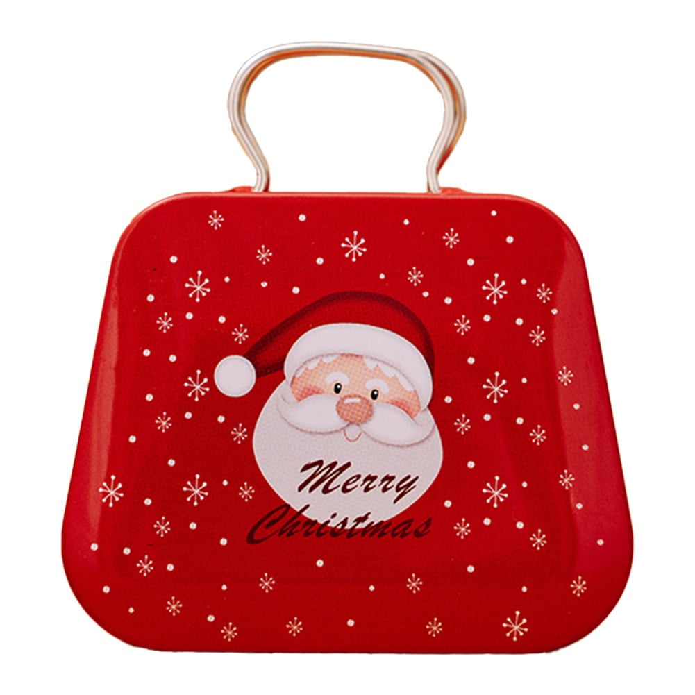 Christmas Tinplate Candy Box, Handbag Shaped Xmas Tin Bag Mini Iron ...