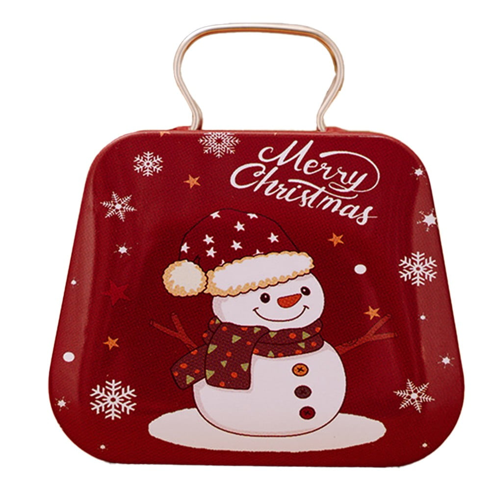 Christmas Tinplate Candy Box, Handbag Shaped Xmas Tin Bag Mini Iron ...