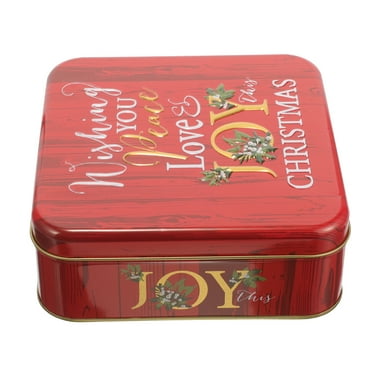 Christmas Cookie Tin Tinplate Candy Box Empty Tin Xmas Metal Gift Box ...