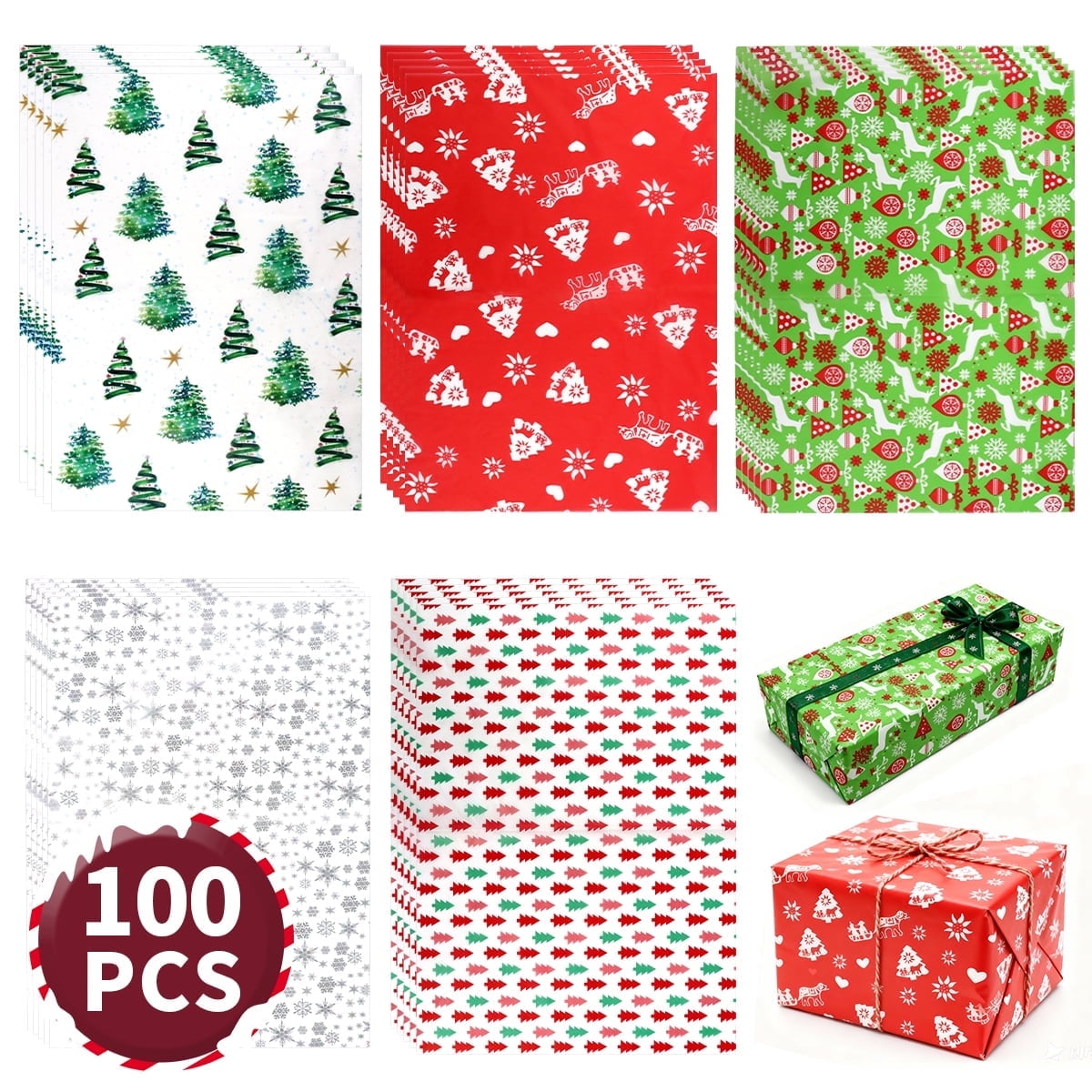 Christmas Tissue Paper Sheets Gift Wrap Tissue Holiday Tissues for Gift ...