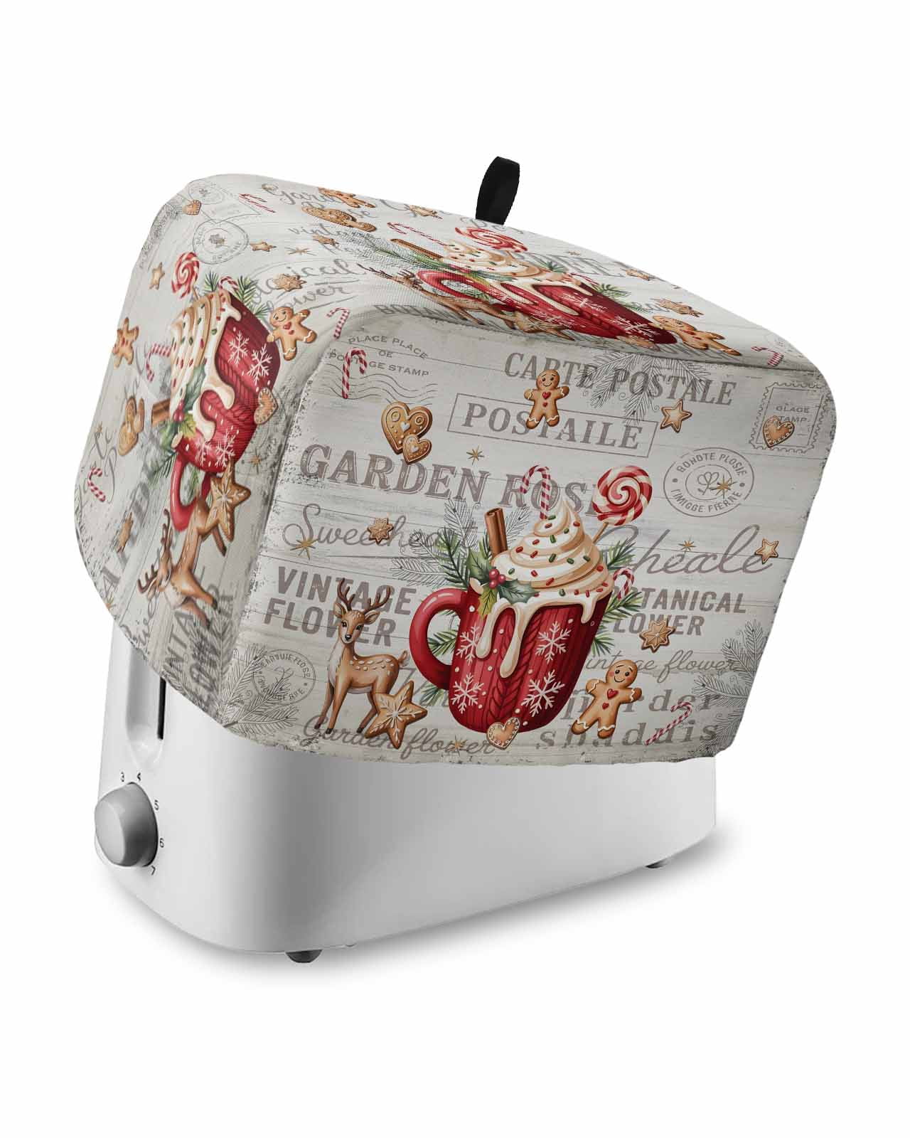 Christmas Toaster Cover 4 Slice, Large Kitchen Appliance Covers, Retro ...
