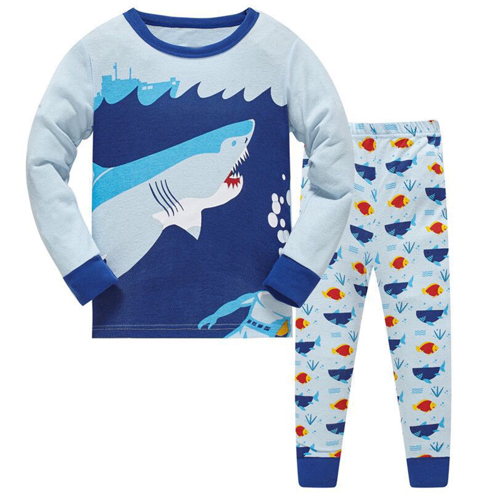 Christmas Toddler Boys Pajamas Animals Cotton Kids 2 Piece Pj's Long Sleeve Sleepwear Clothes ...