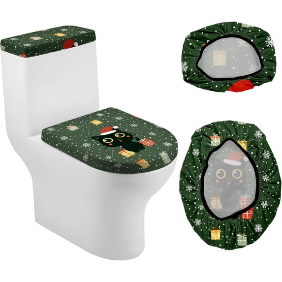 Christmas Toilet Lid Cover, Dust Splash Resistant Toilet Seat Cover and ...