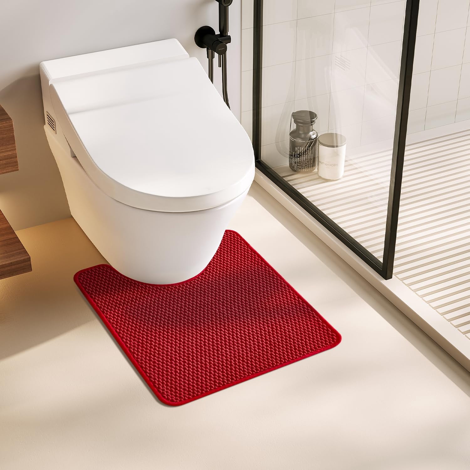 Christmas Toilet Rug, Thin Toilet Rugs U Shaped Washable Non Slip ...