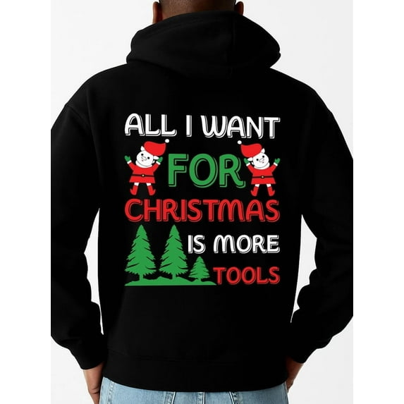 Christmas Tools sweatshirt men machine washable black Warm and ...