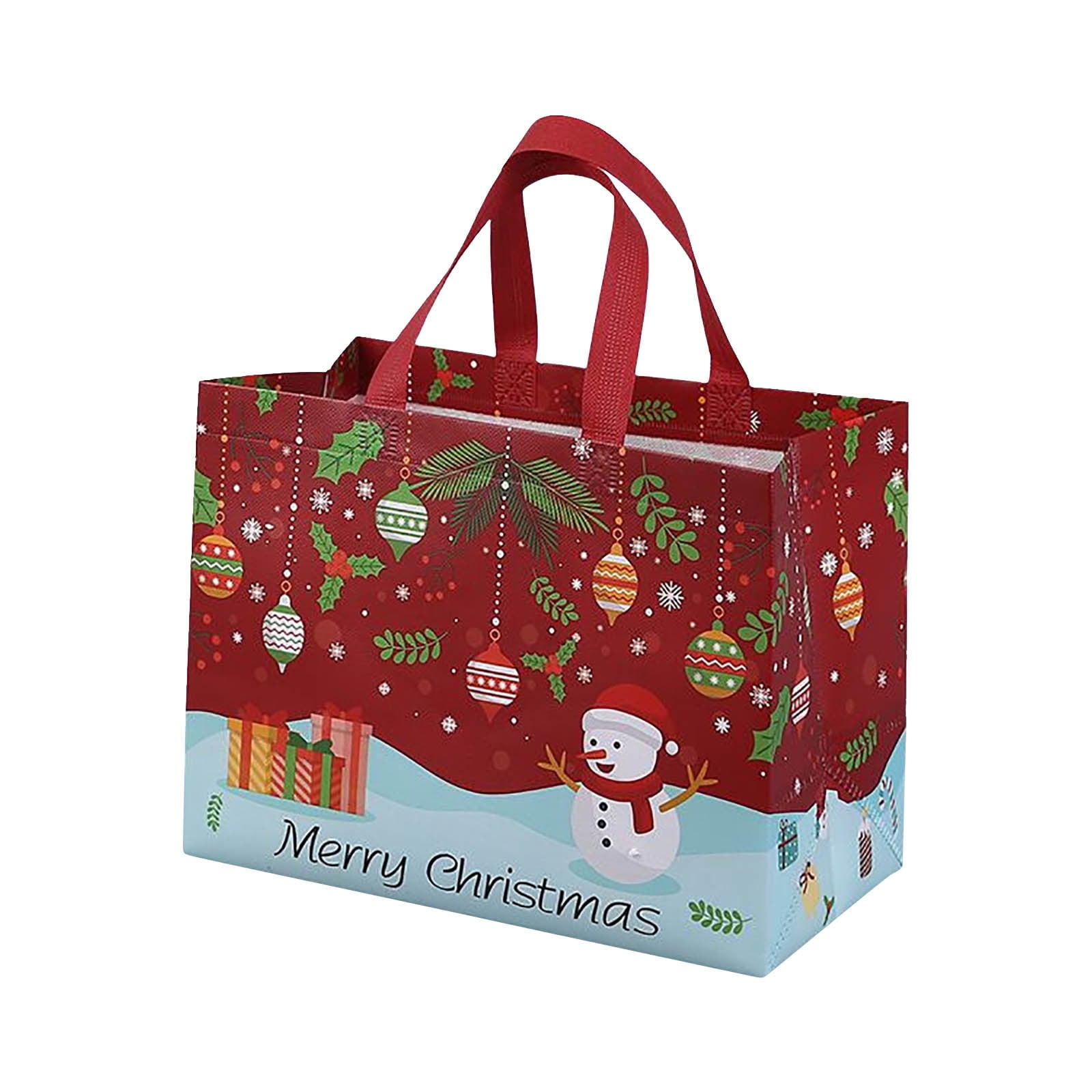 Christmas Tote Bags with Handles, Reusable Grocery Bags, Large Non ...