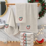 Christmas Towels 4-Pack, Embroidered Holiday Themed Bath Towels, Soft ...